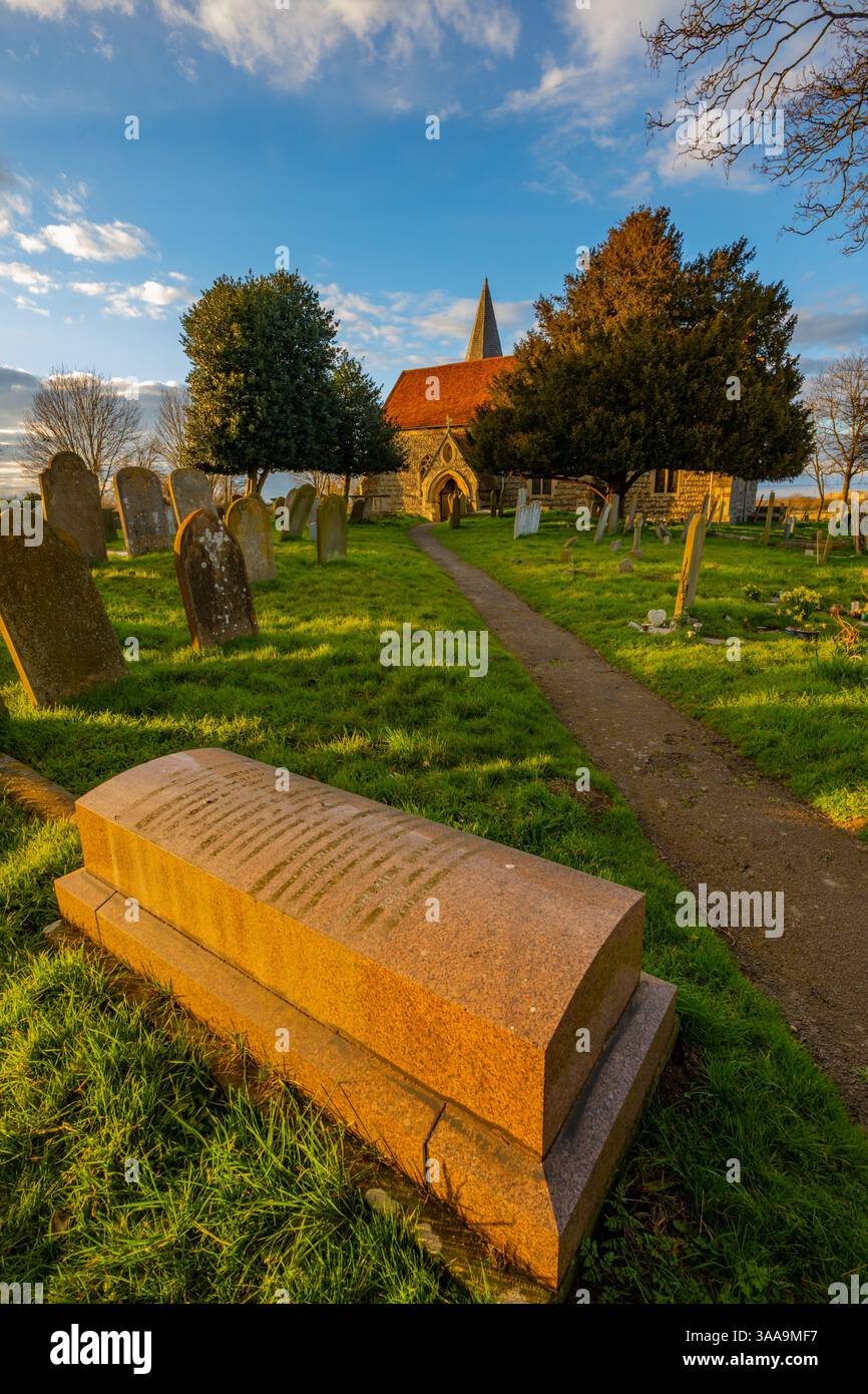 The church yard of St Marys church Lower Higham Kent Stock Photo - Alamy
