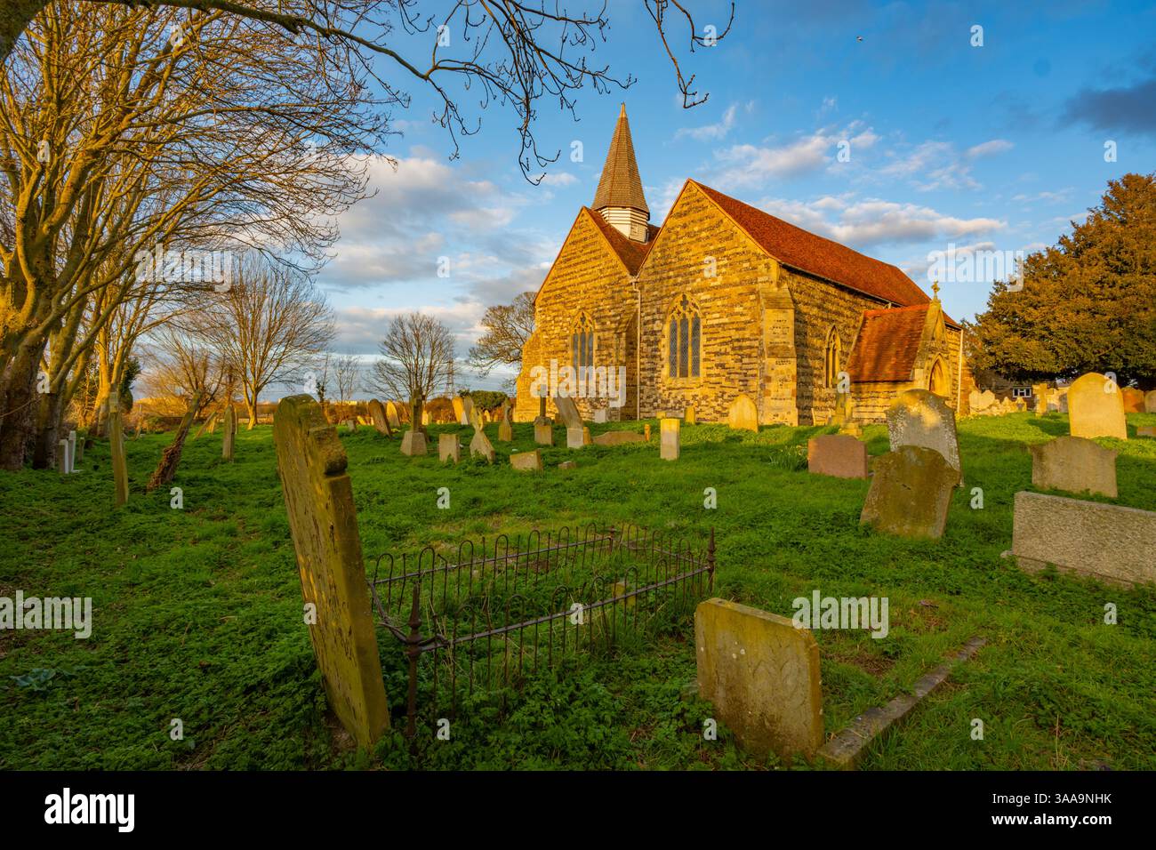The church yard of St Marys church Lower Higham Kent Stock Photo - Alamy