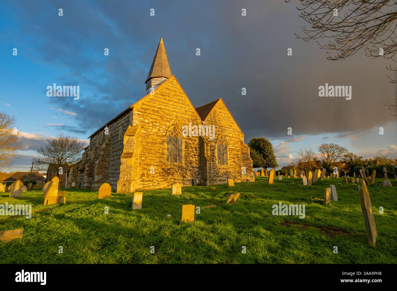 The church yard of St Marys church Lower Higham Kent Stock Photo - Alamy