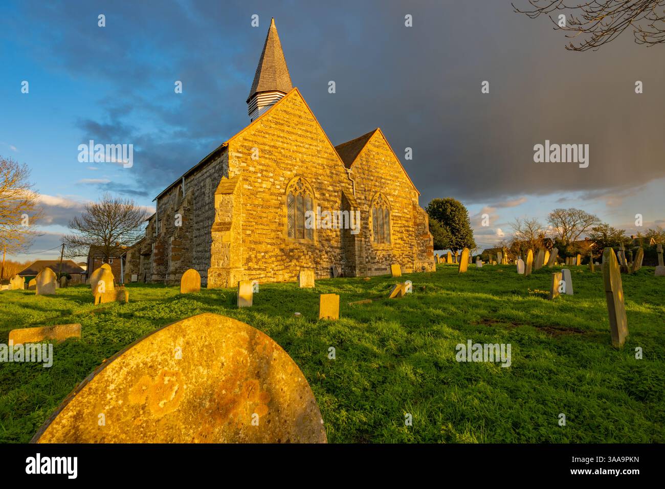 The church yard of St Marys church Lower Higham Kent Stock Photo - Alamy