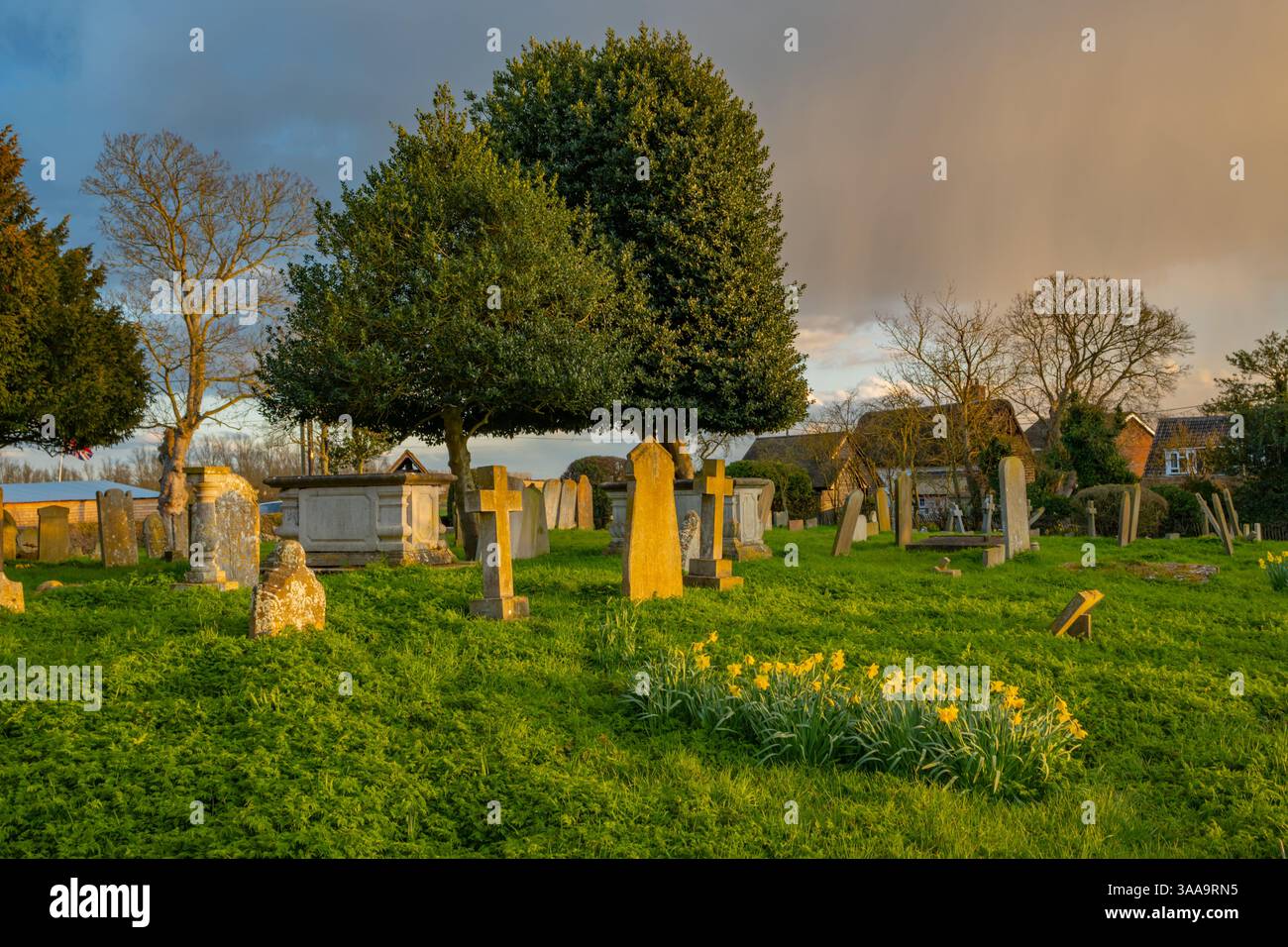 The church yard of St Marys church Lower Higham Kent Stock Photo - Alamy