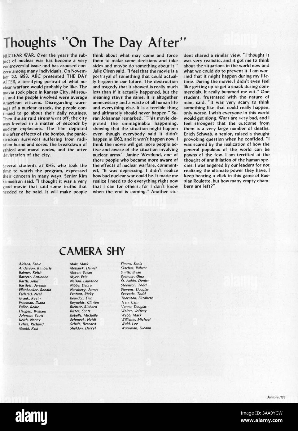 This 1984 edition of the richfield high school yearbook hi-res stock ...