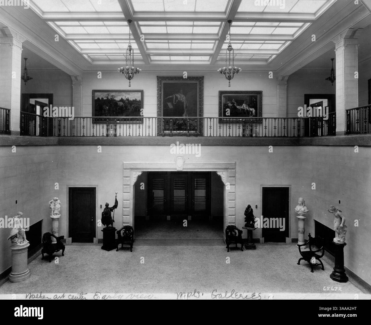 This early photograph shows the lobby of the Walker Art Gallery in ...
