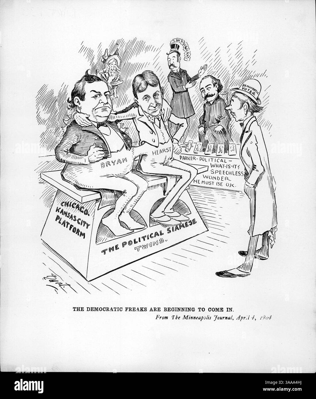This political cartoon depicts william jennings bryan and willia hi-res ...