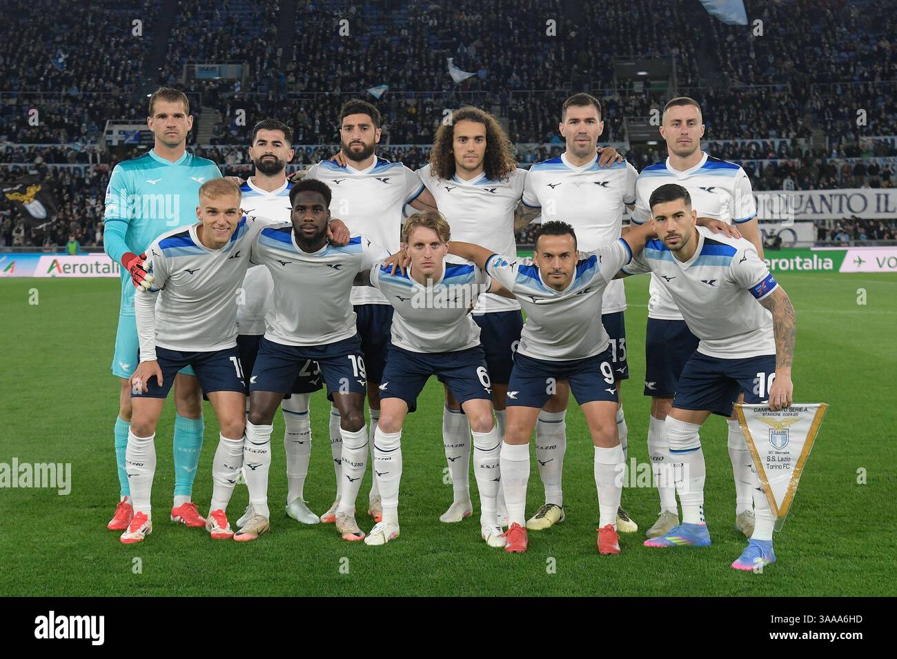 Rome, Italy. 31st Mar, 2025. SS Lazio team during the Italian Football ...