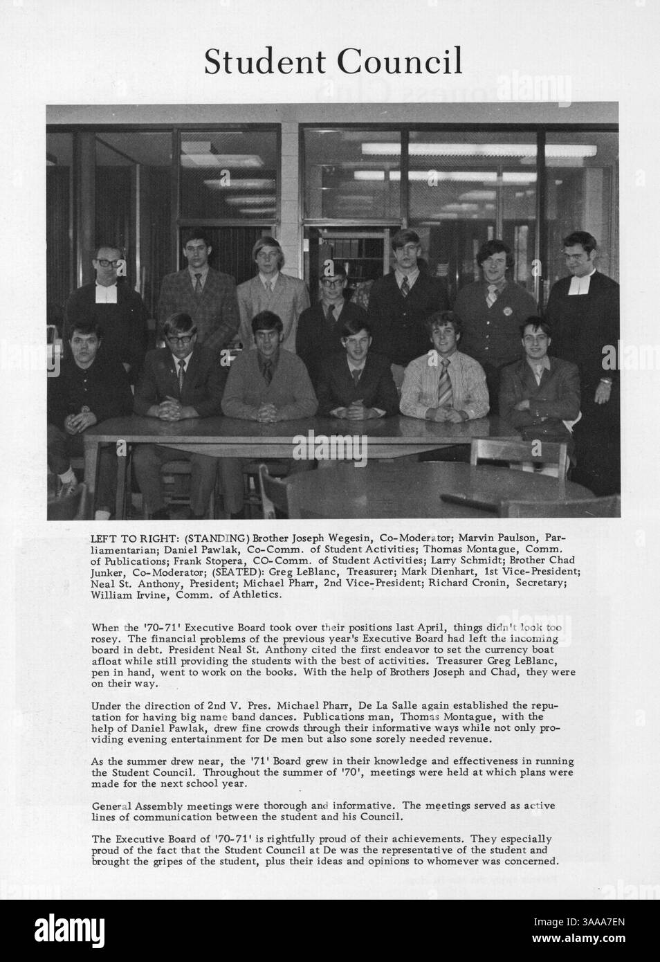 The 1971 'Delta' Yearbook from De La Salle High School details the 1970-1971 academic year ...