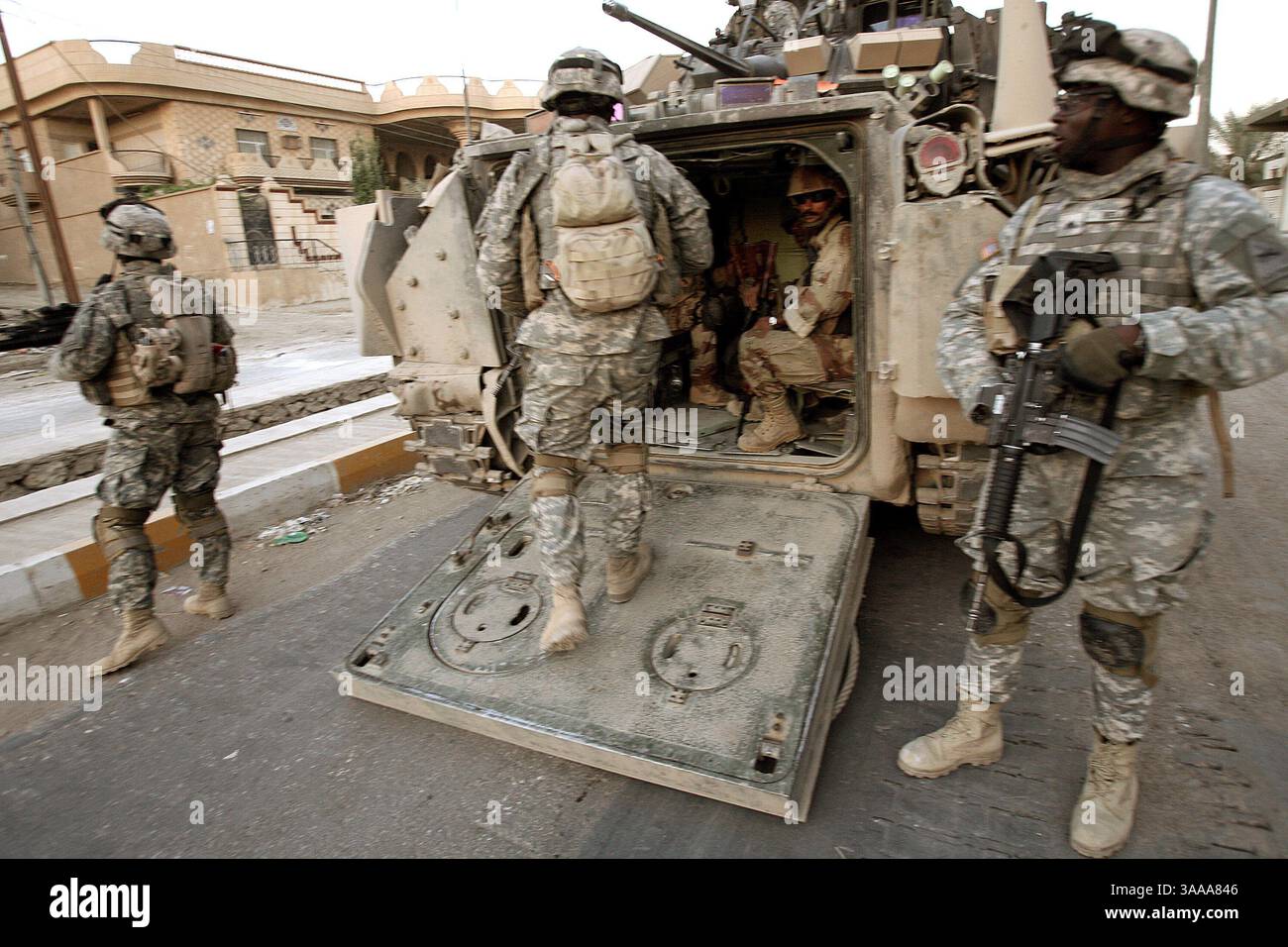 Jun 20, 2006; Hit, Al Anbar, IRAQ; U.S. and Iraqi soldiers load up in ...