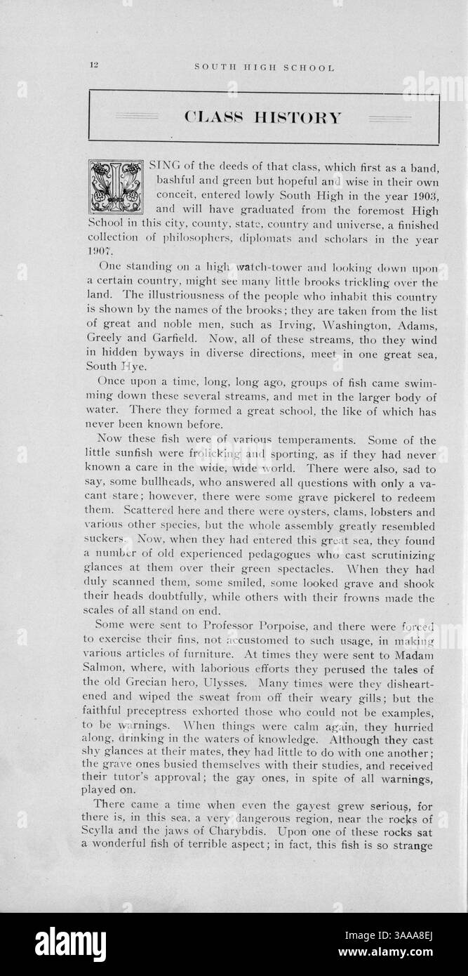 The 1907 South High Yearbook documents students, teachers, clubs ...