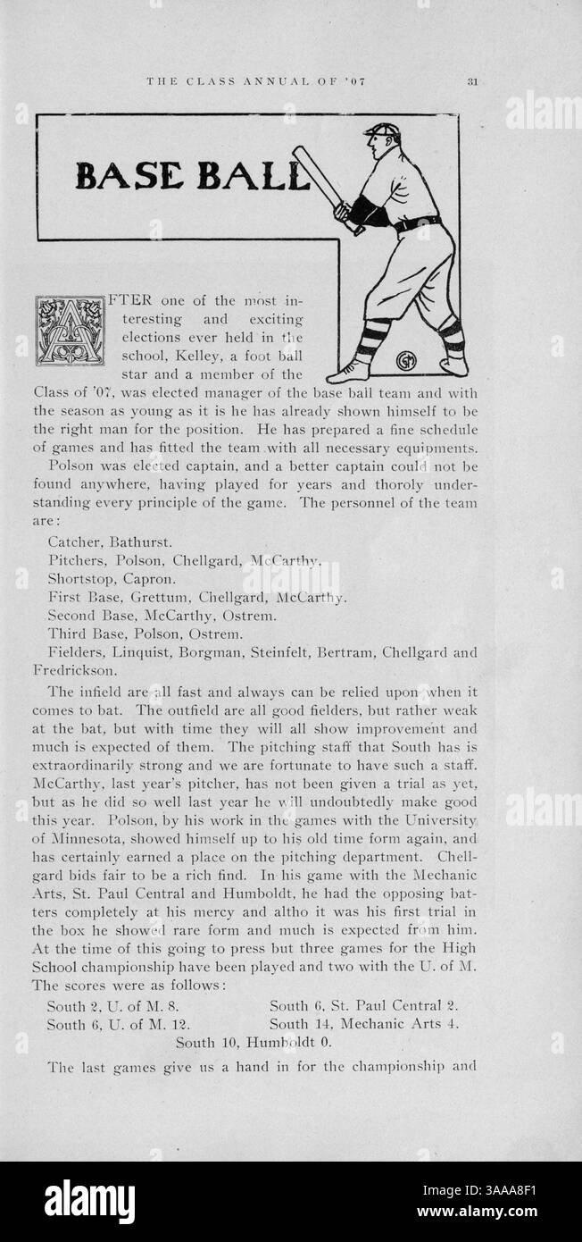 The 1907 South High Yearbook features important events, student and ...