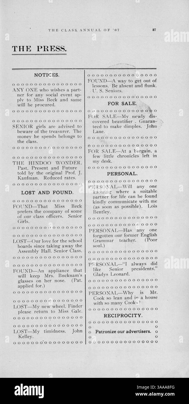 Extracurricular activities that defined the 1906 1907 school year hi ...
