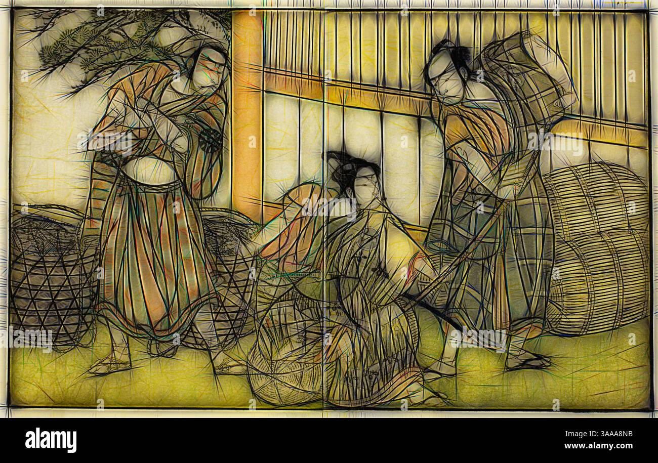 In a traditional setting, figures dressed in historical attire engage ...