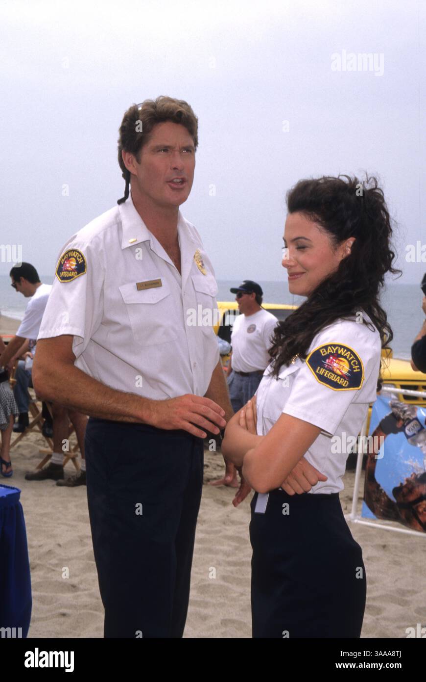 Jul 17, 1996; Los Angeles, CA, USA; Baywatch castmembers David ...