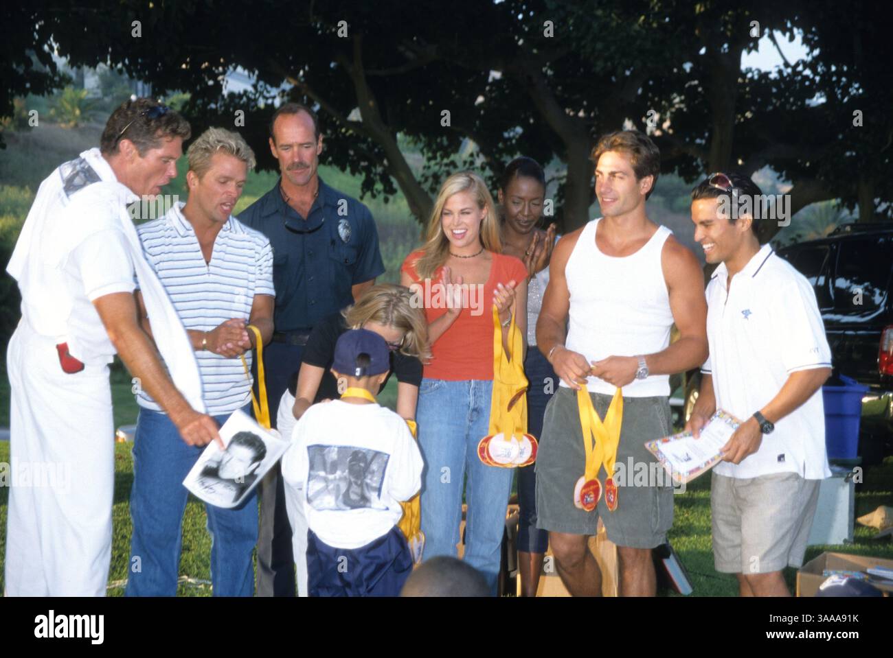 Aug 07, 1998; Los Angeles, CA, USA; Baywatch castmembers at 'Camp ...
