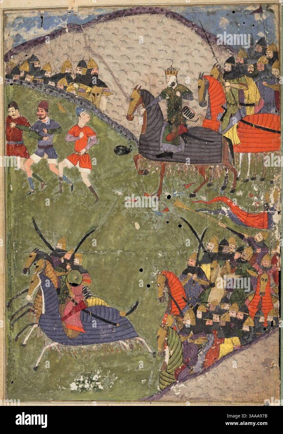 Ibrahim Sultan in battle (frontispiece) 007v Stock Photo - Alamy