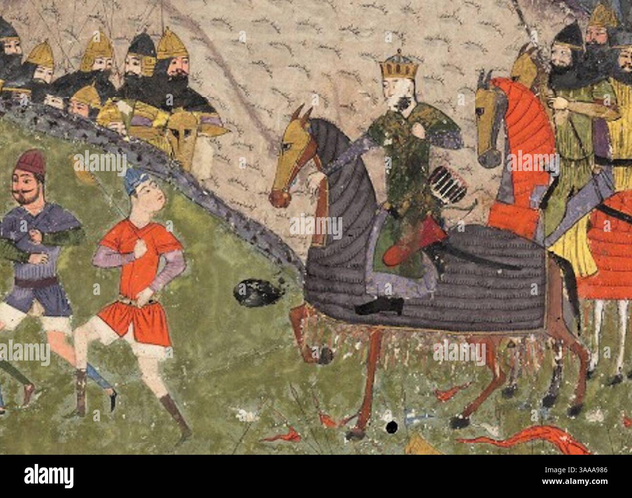 Ibrahim Sultan in battle (frontispiece, Ibrahim Sultan detail) 007v ...