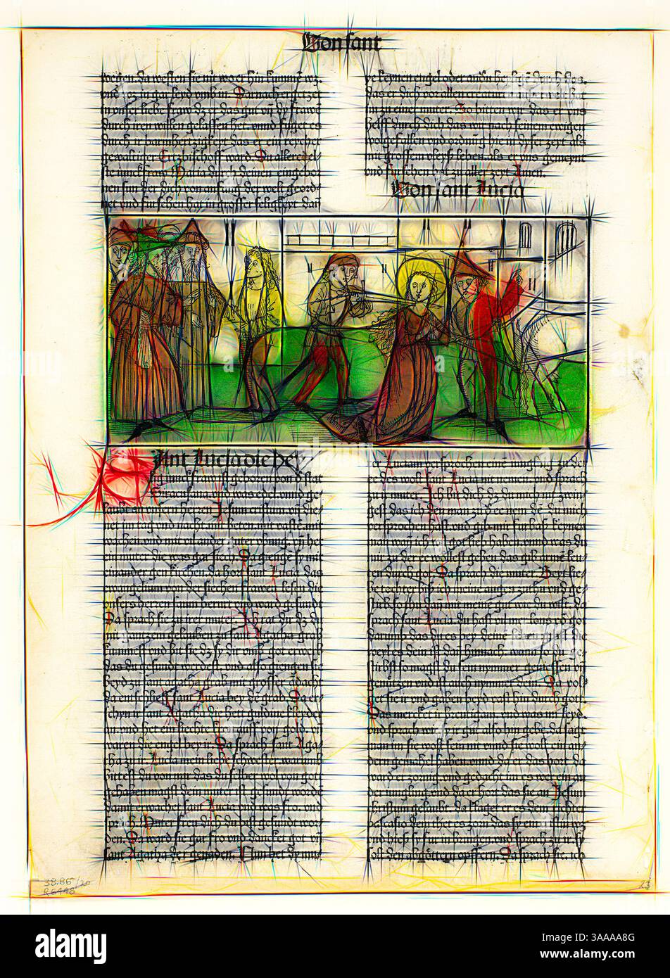 A historic manuscript page featuring intricate illustrations and ...