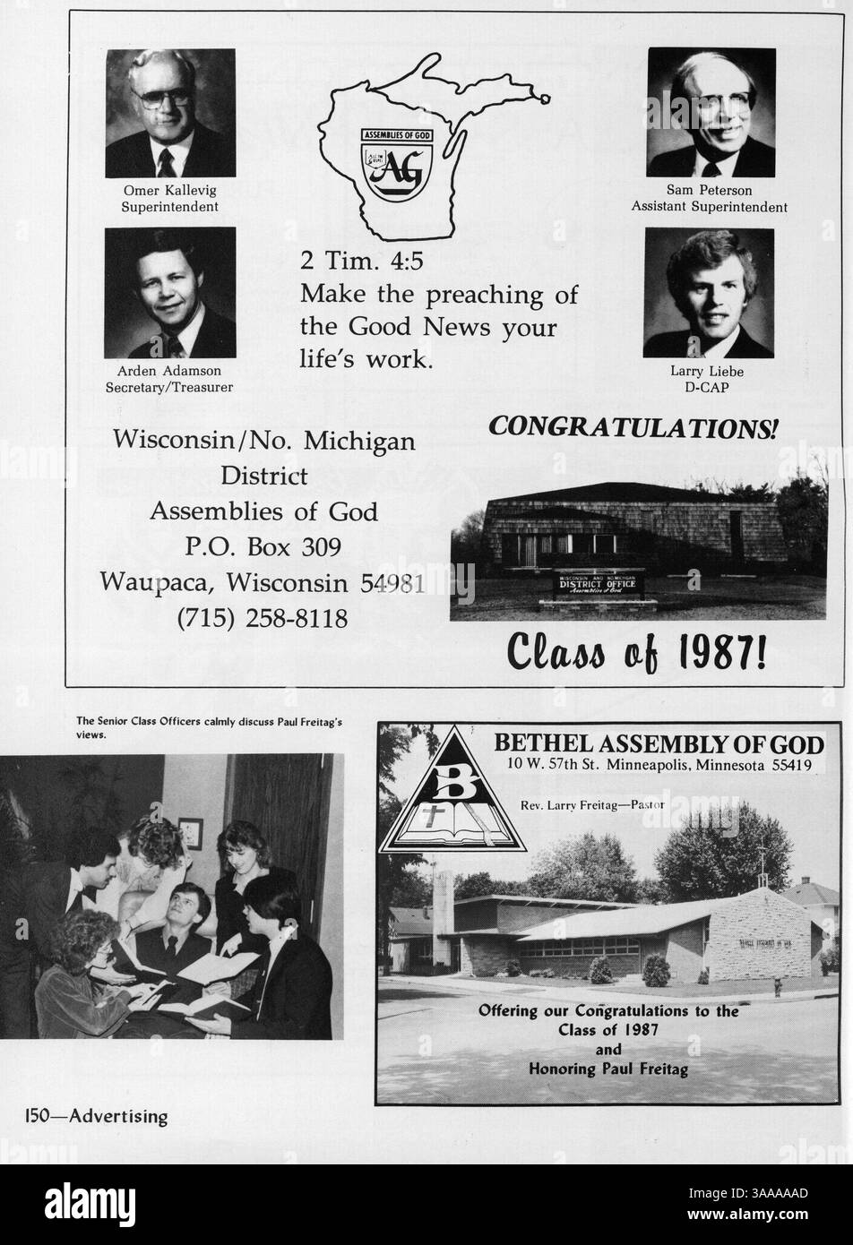 North Central Bible College's 1987 Yearbook, Zikkaron, preserves ...