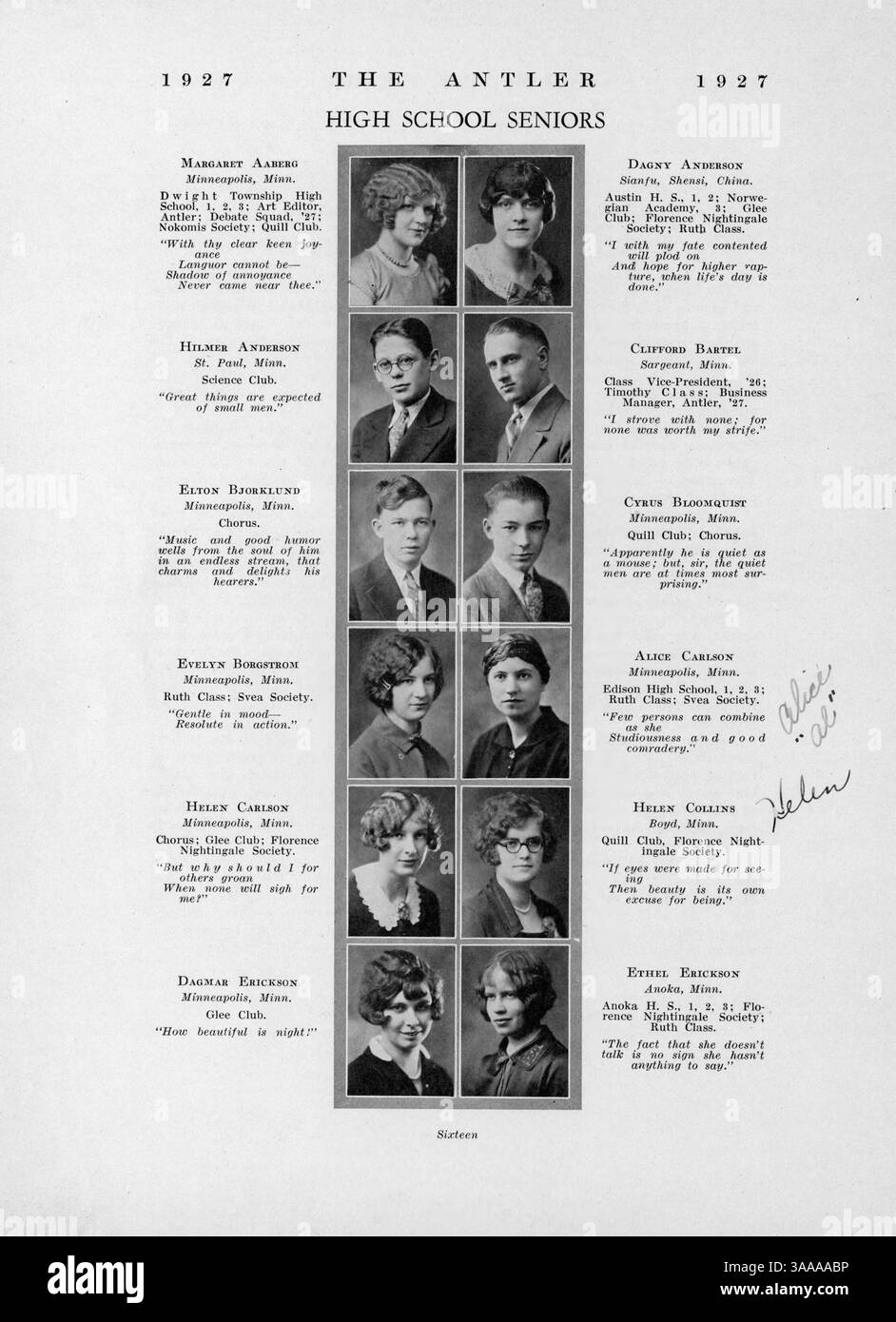 The 1927 edition of Minnehaha Academy's Antler Yearbook provides a comprehensive overview of ...