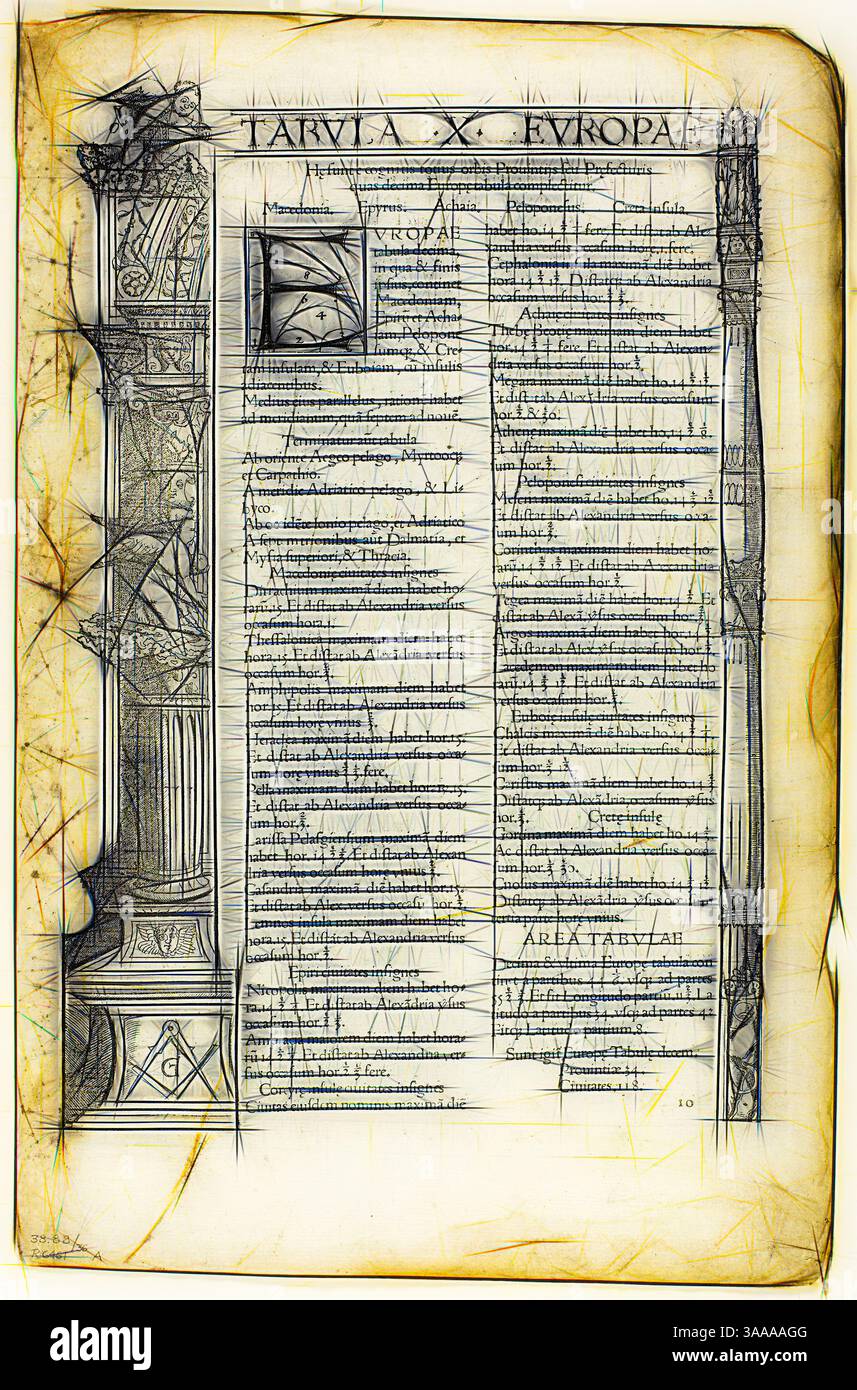 An ancient manuscript page featuring intricate illustrations and ...