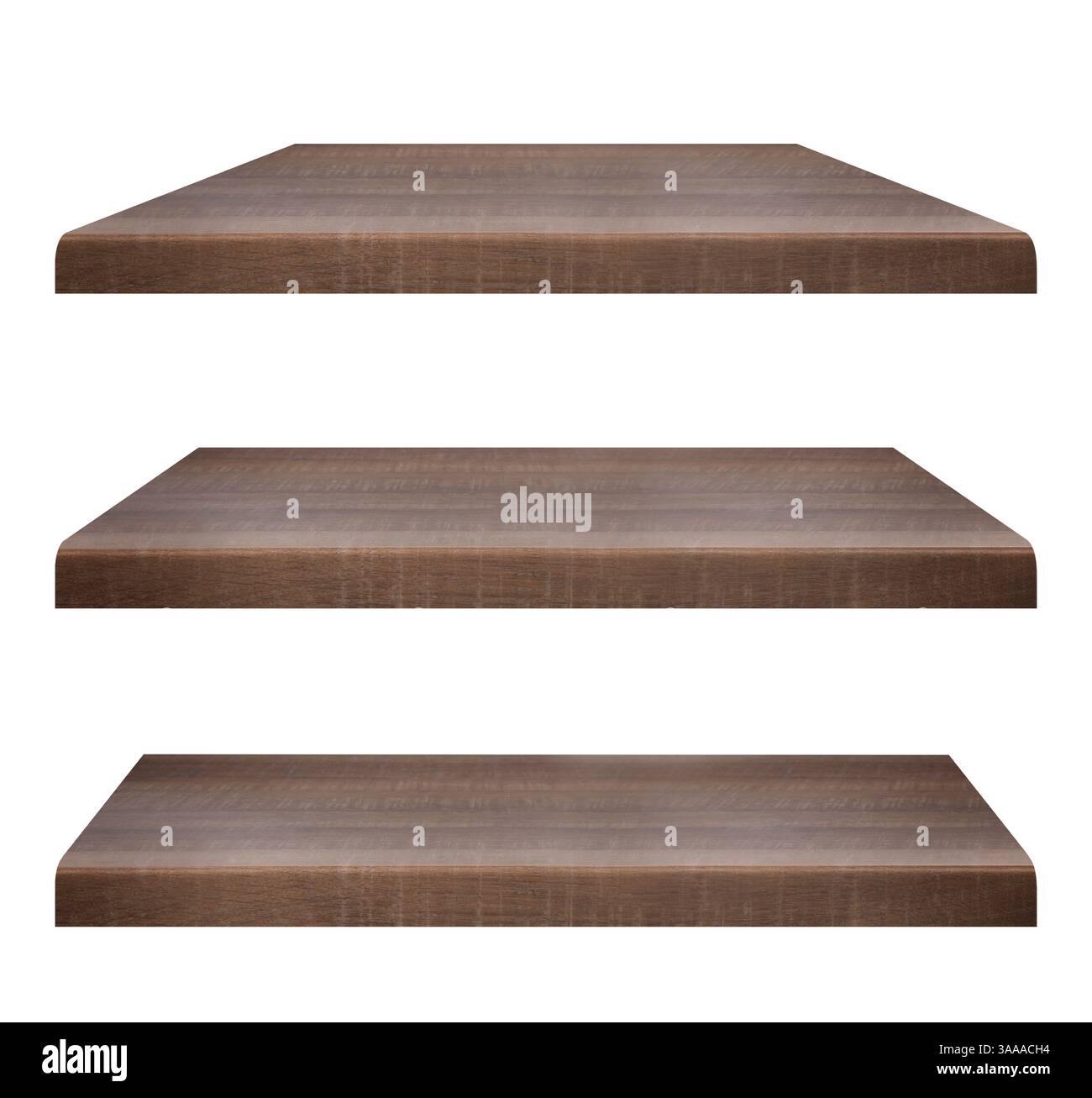 Empty wooden shelves isolated on white, set Stock Photo - Alamy