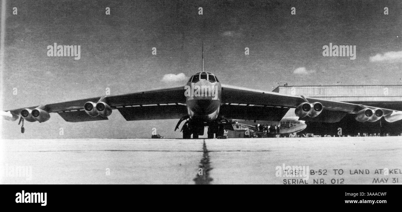 May 31, 1955; San Antonio, TX, USA; The first B-52 to land at Kelly ...