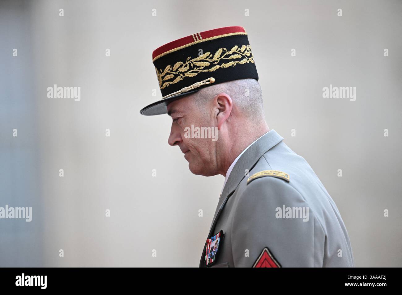 Chief of Staff of the French Armed Forces Thierry Burkhard arriving at ...