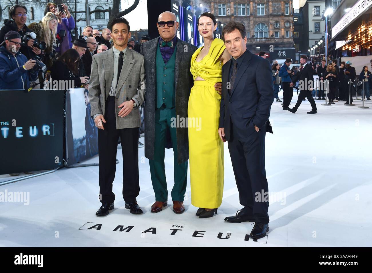 Rami Malek, Laurence Fishburne, Caitriona Balfe and director James ...