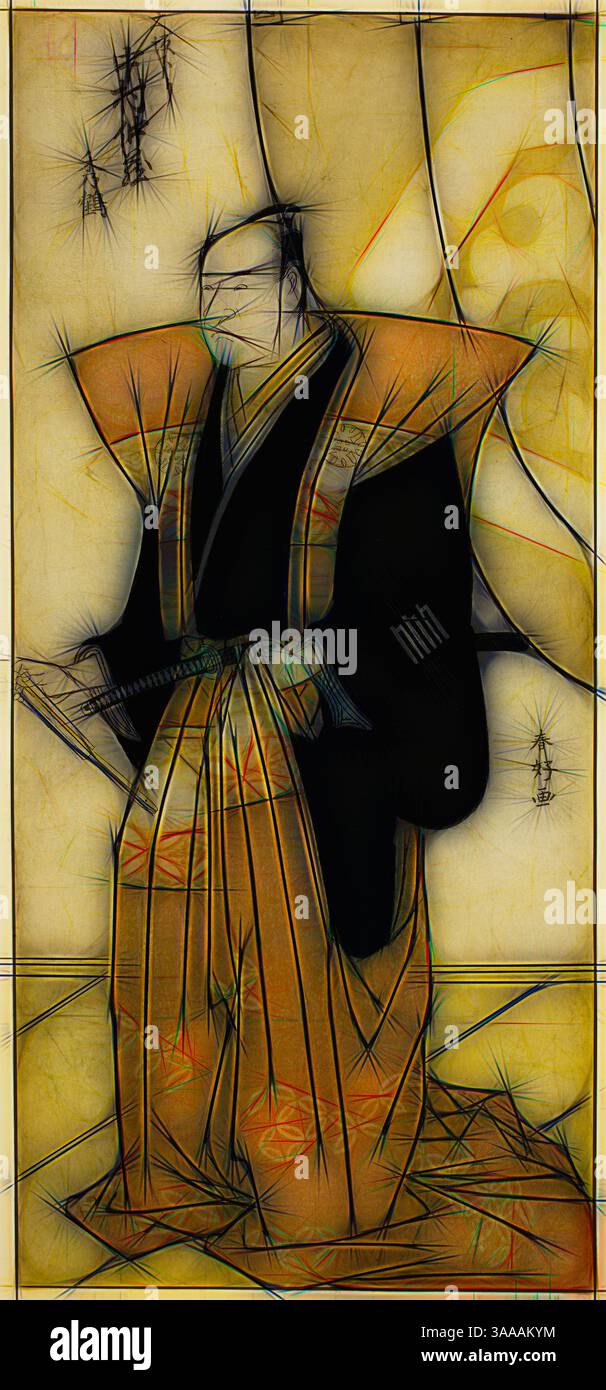 A figure dressed in a traditional robe with dramatic shoulders stands ...