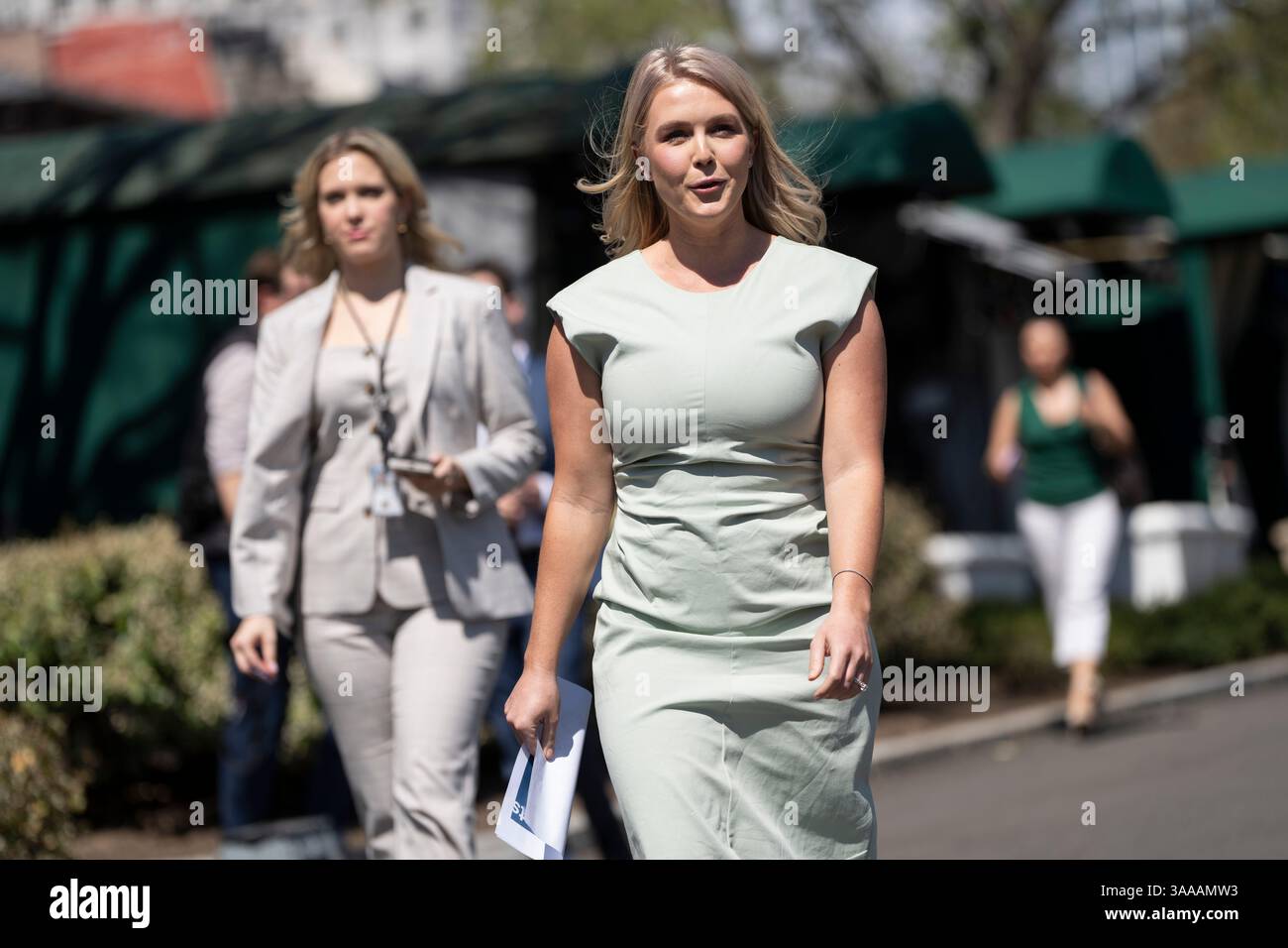 White House Press Secretary Karoline Leavitt speaks to the media at the ...