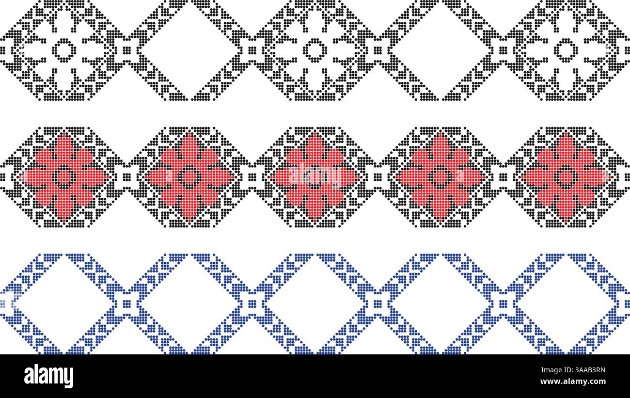 Elements of ethnic ornament from Southern Ukraine with floral ...