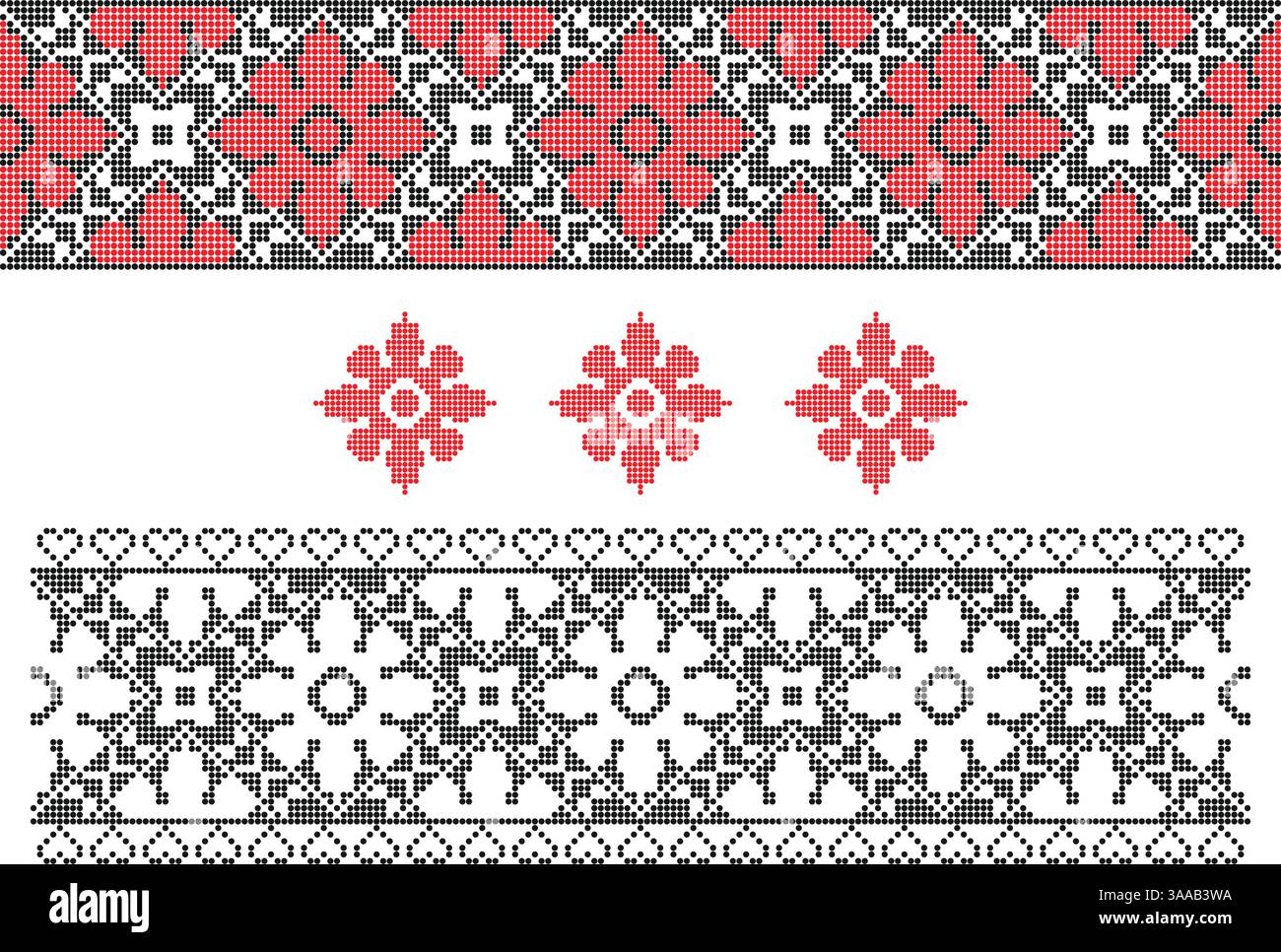 Elements of ethnic ornament from Southern Ukraine with floral ...