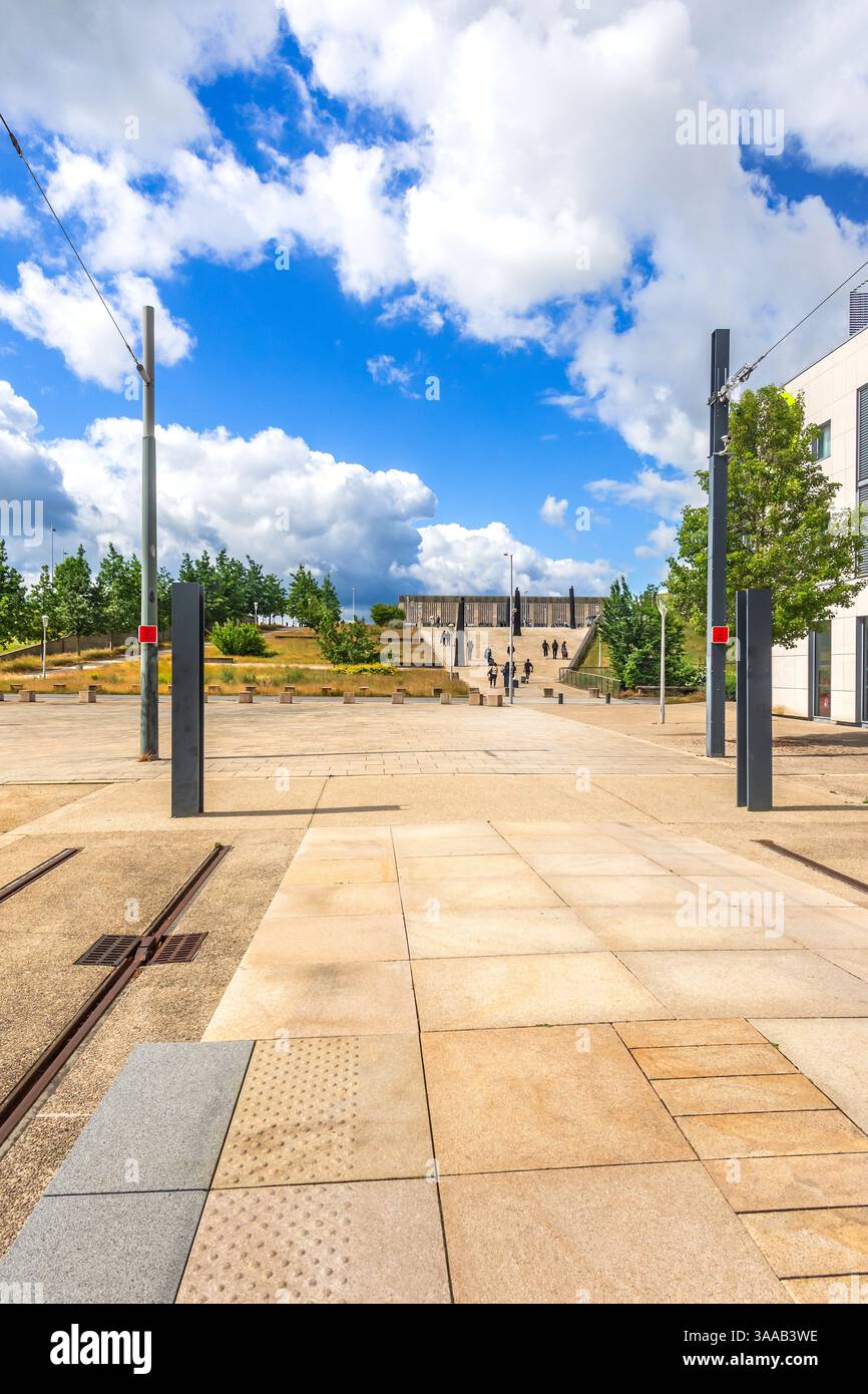 View from the Bezannes tram terminus to the Gare TGV Reims Champagne ...