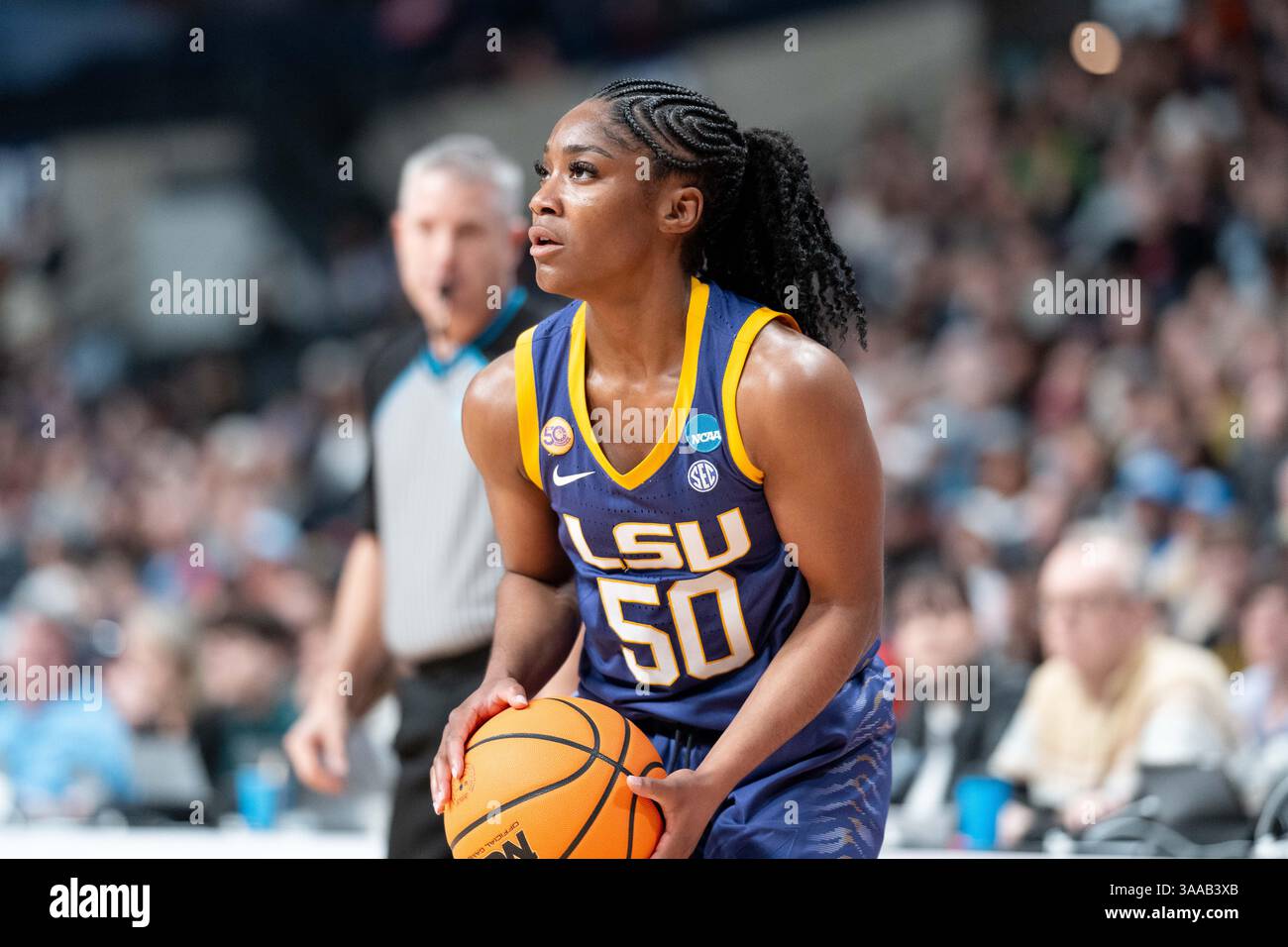 LSU Lady Tigers guard Shayeann Day-Wilson (50) against the UCLA Bruins ...