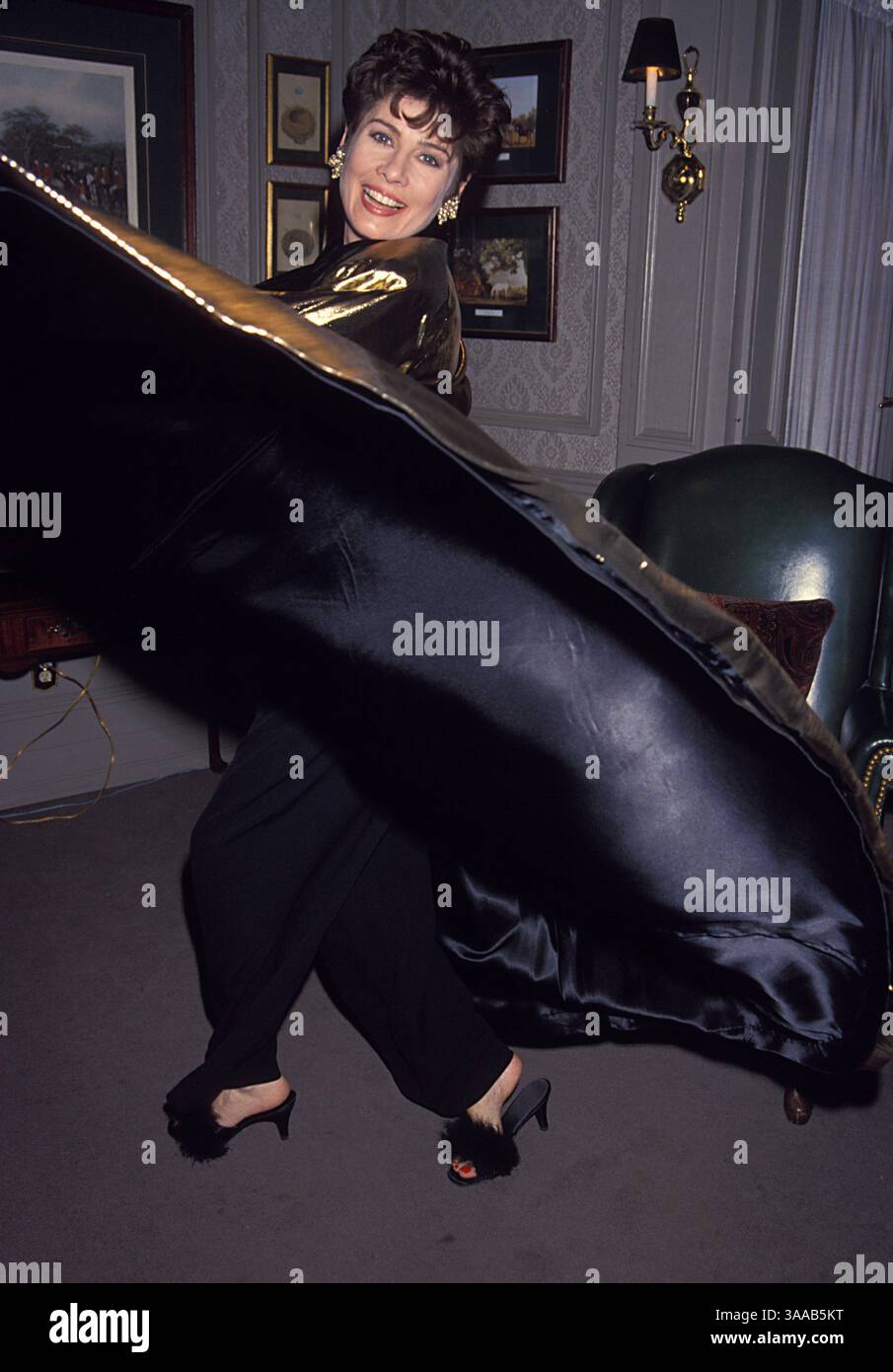 Jan 13, 1994; Los Angeles, CA, USA; Actress DEBORAH ADAIR twirls her ...