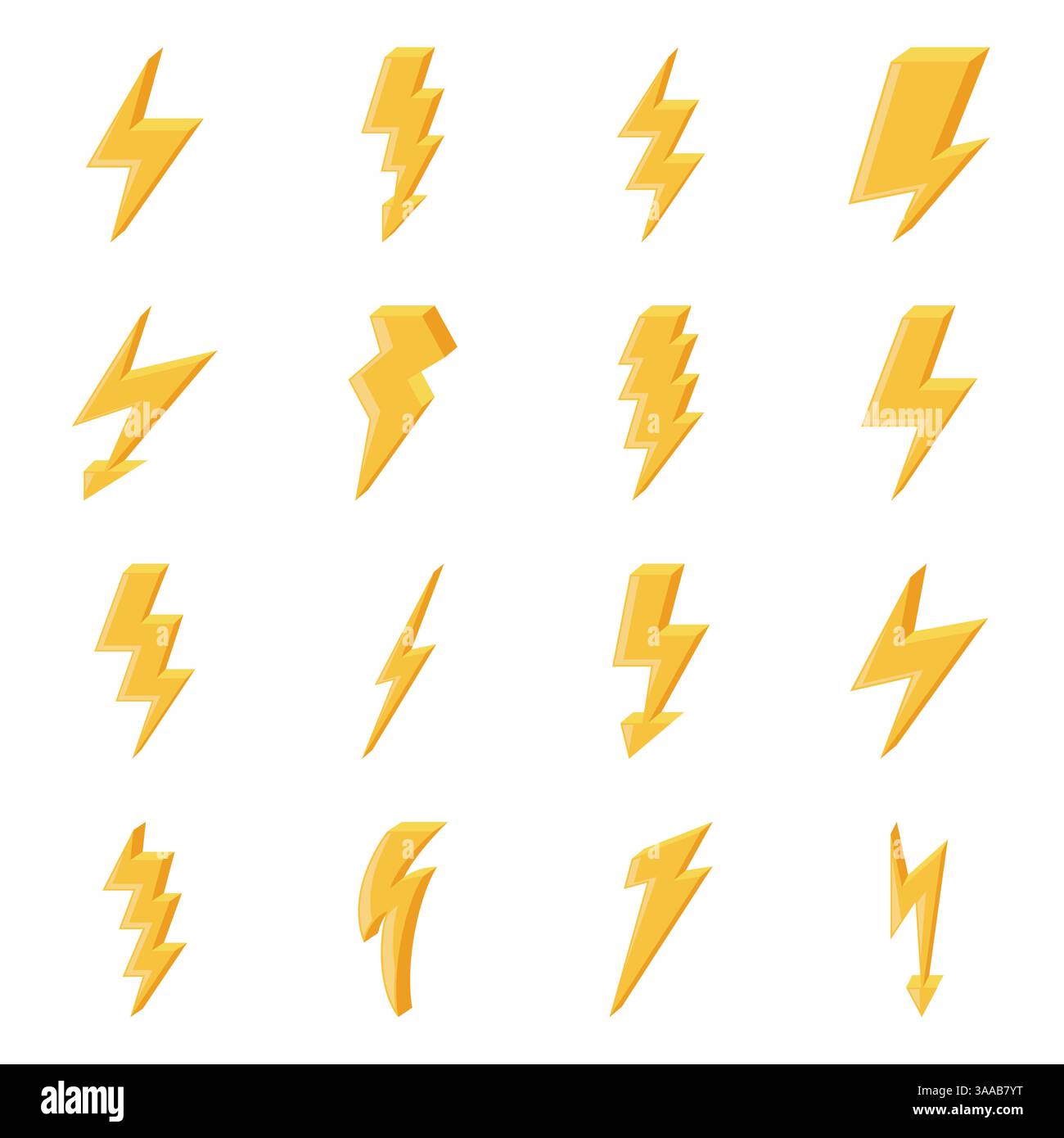 Set of yellow lightning icons and symbols Stock Vector Image & Art - Alamy