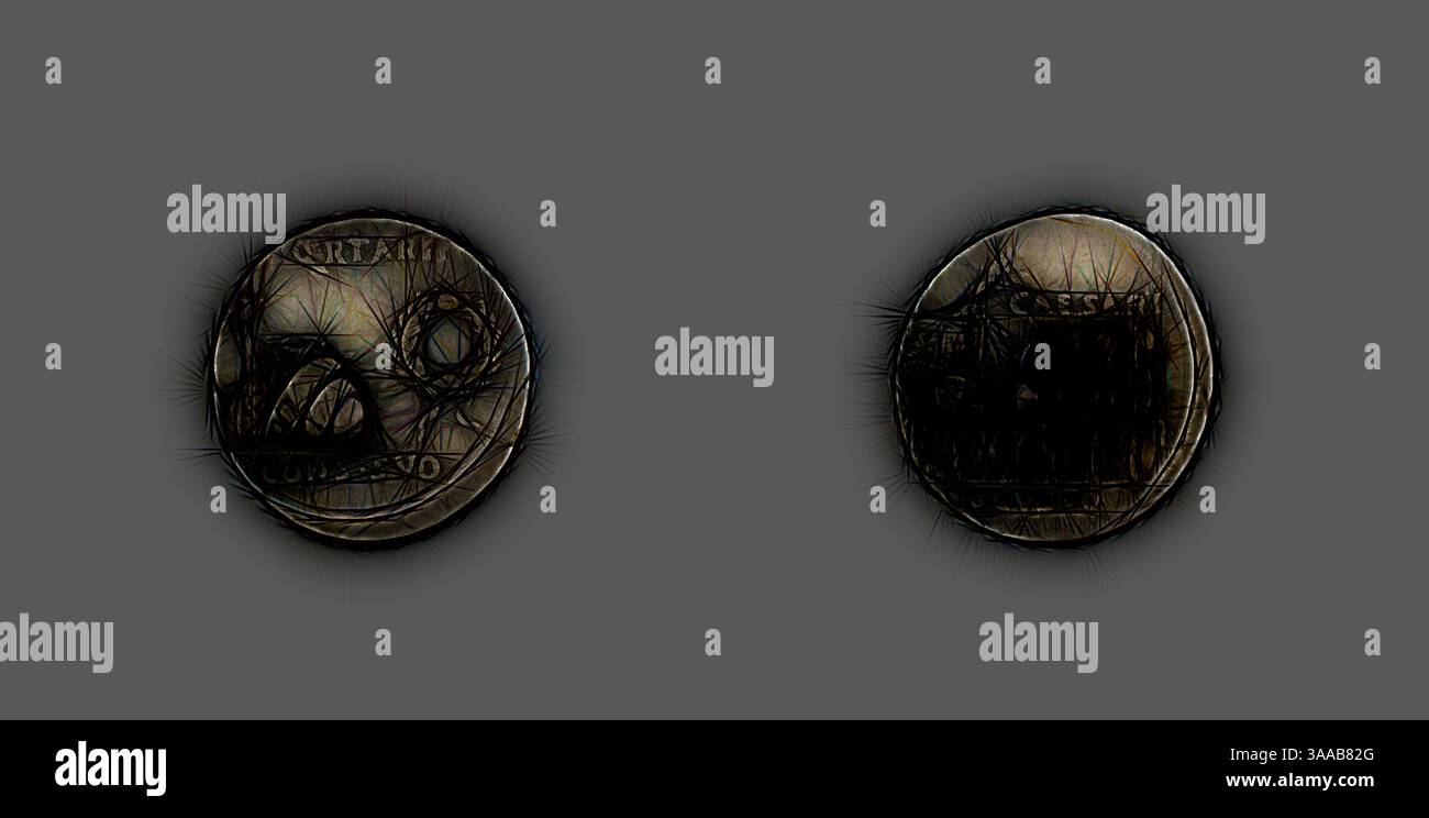 Two distinct coins are displayed side by side, showcasing their ...