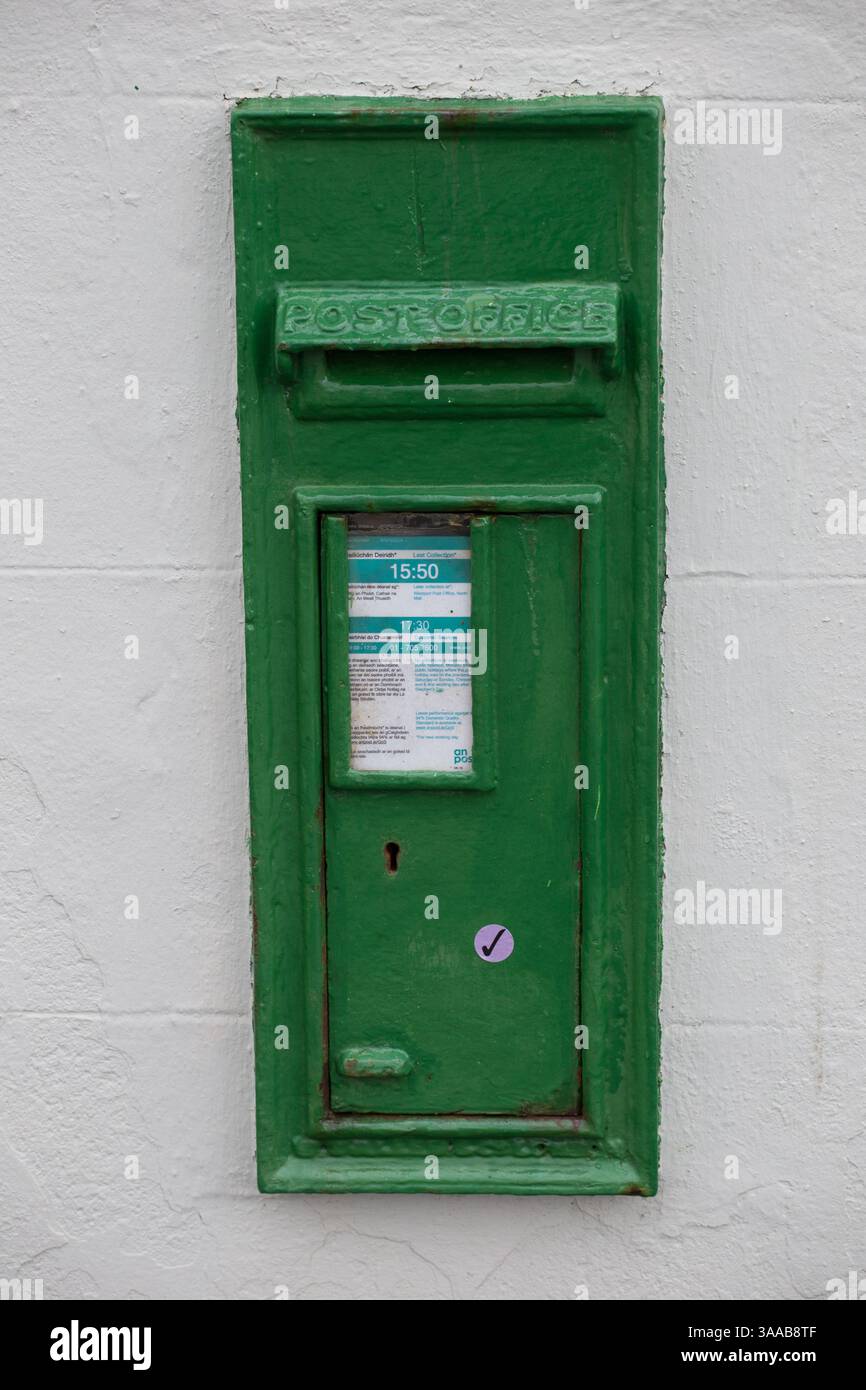green Irish post box Westport County Mayo Stock Photo - Alamy