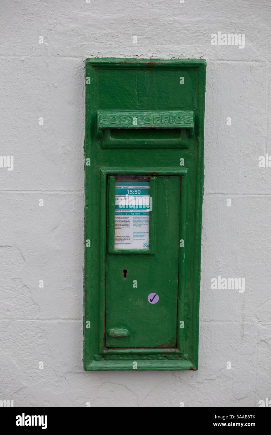 green Irish post box Westport County Mayo Stock Photo - Alamy