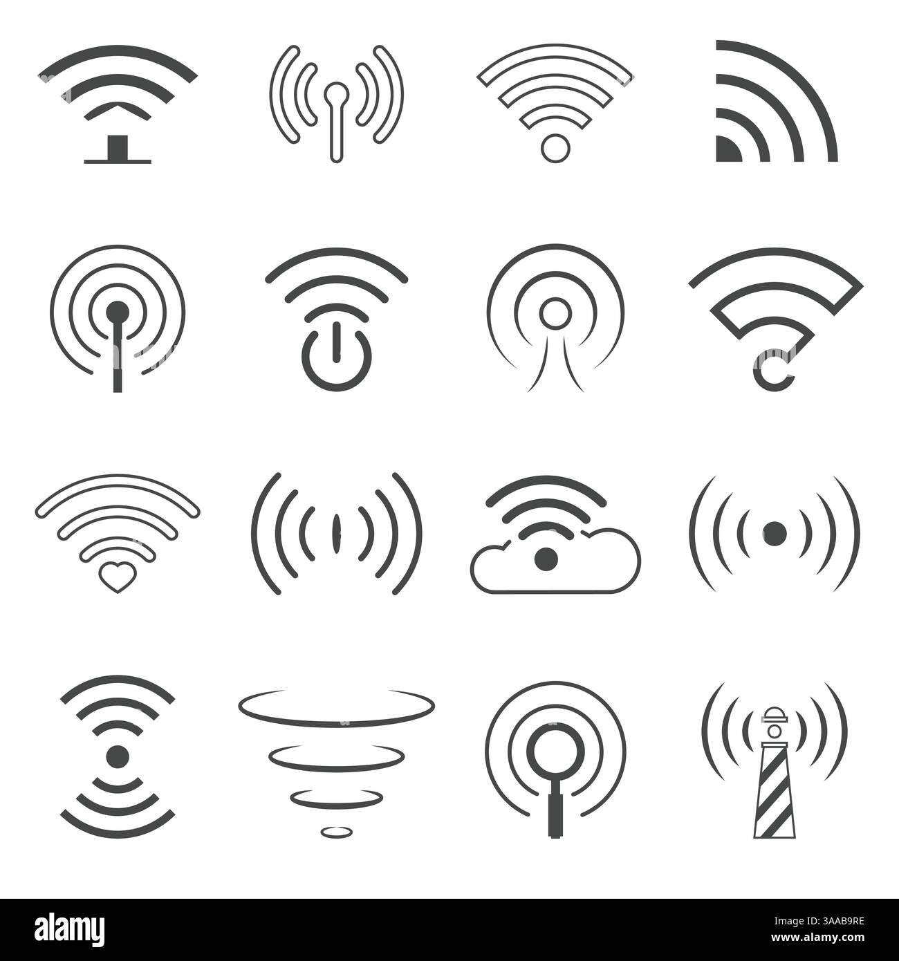 Set of WiFi Logo Vector Elements. Wireless technology concept signs in ...