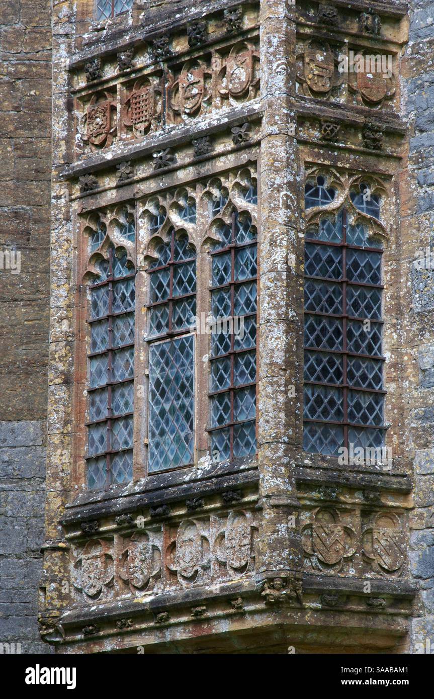 The oriel window of the The Abbot’s Porch, a gateway tower, which is ...