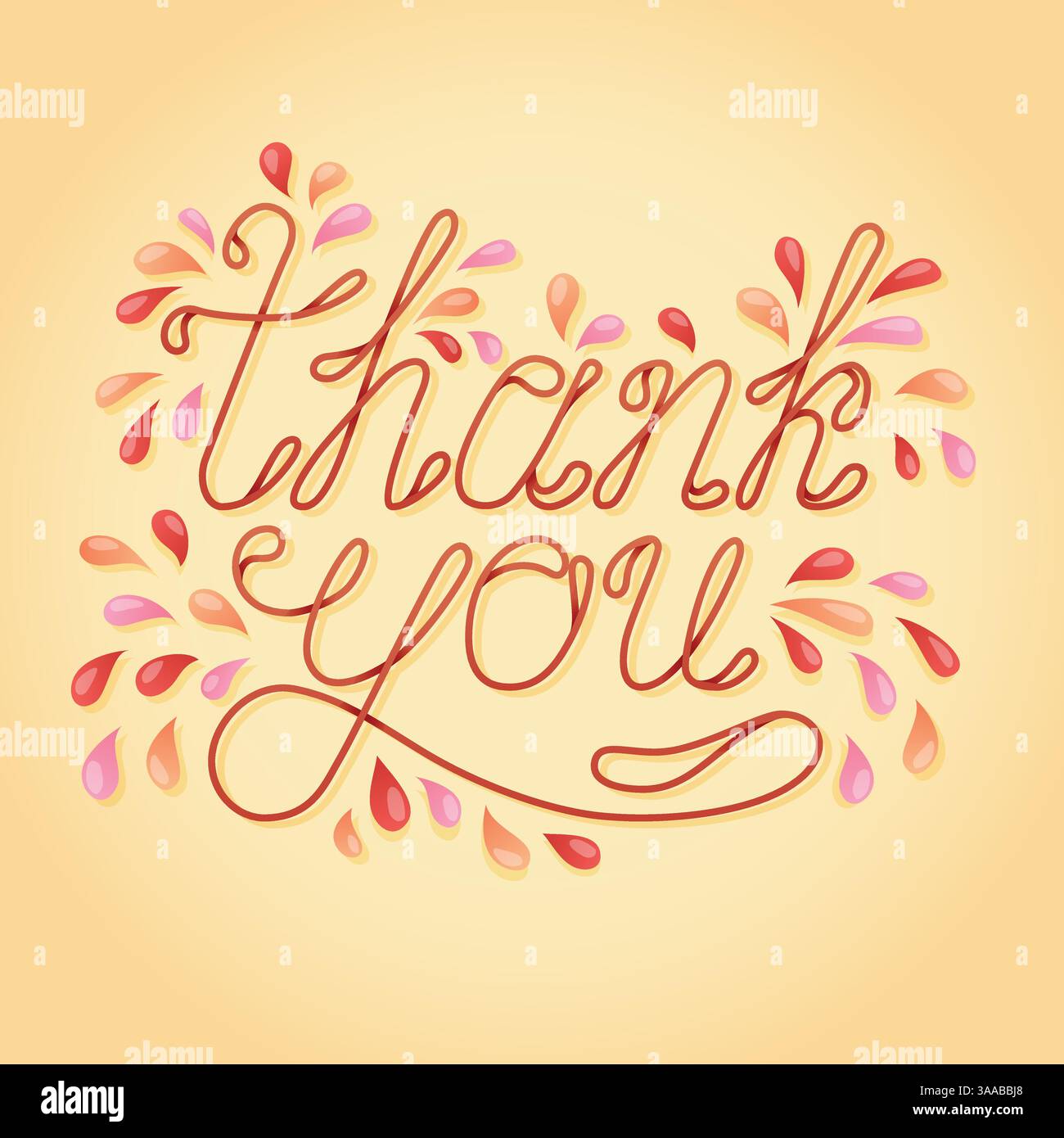 Thank You lettering greeting card. Lettering elements. Hand drawn ...