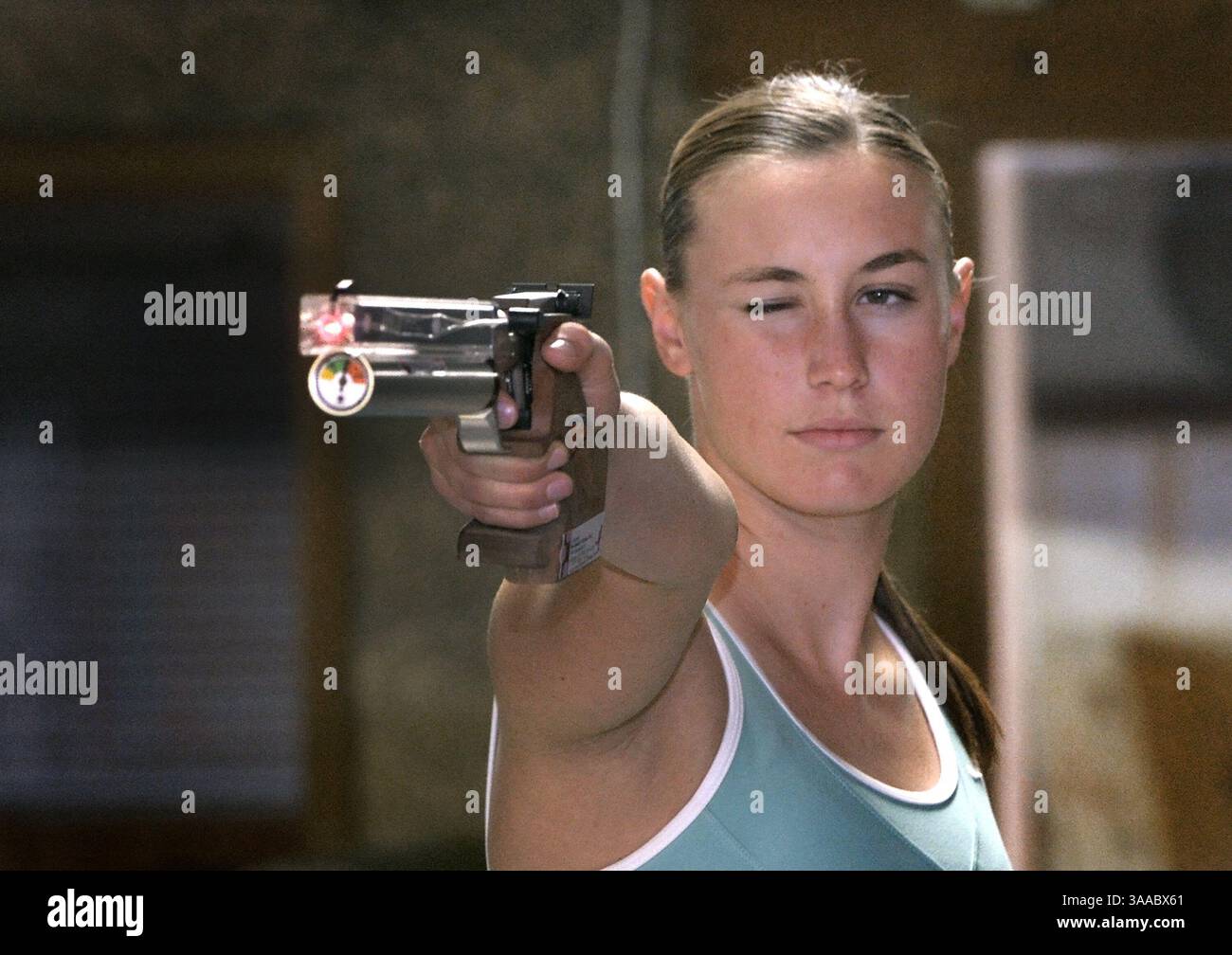 Pentathlete hi-res stock photography and images - Alamy