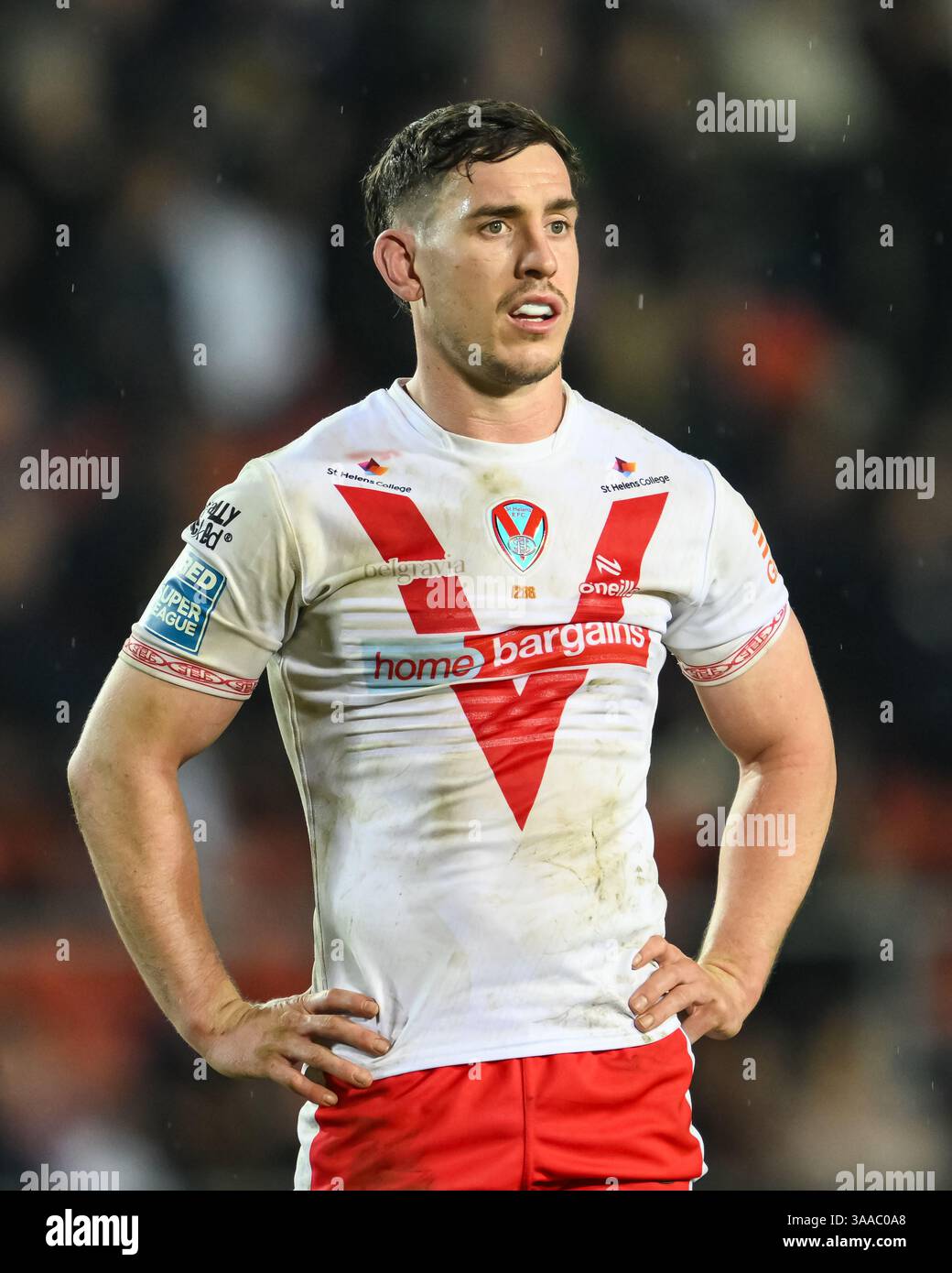 ST. HELENS, ENGLAND - 28 MARCH 2025: Matt Whitley of St. Helens during ...