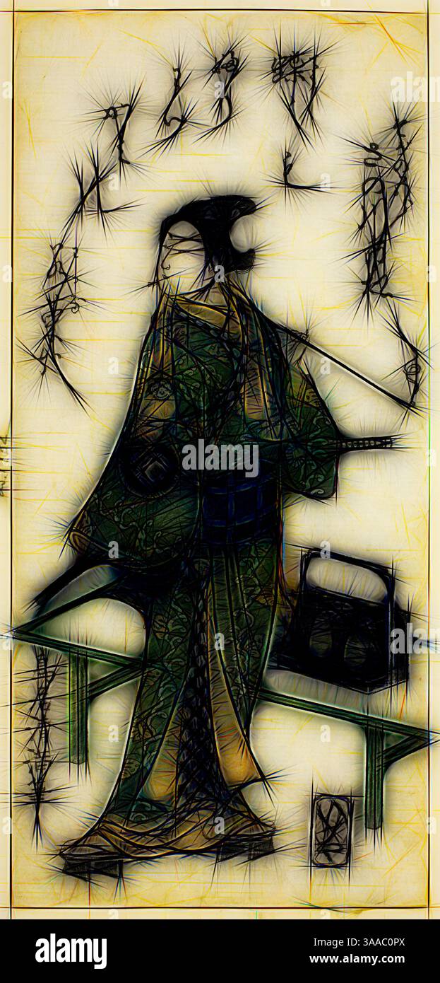 A beautifully dressed figure stands gracefully, holding a traditional ...