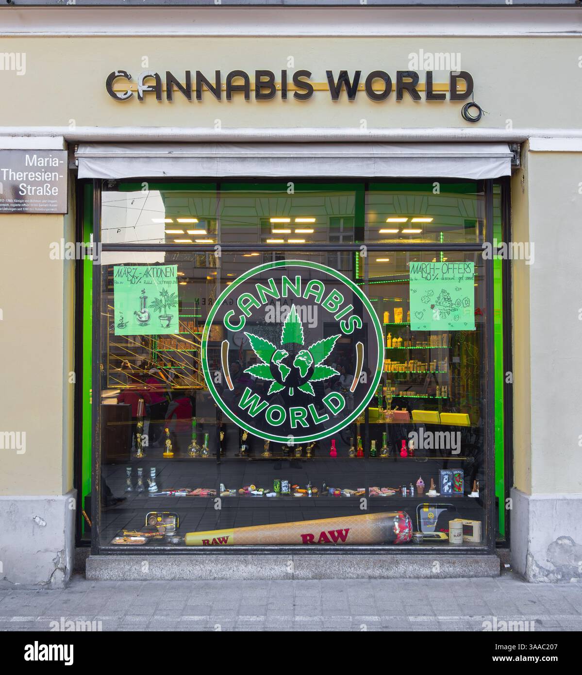 Innsbruck, Austria - March 20, 2025: Cannabis World Store in Innsbruck ...