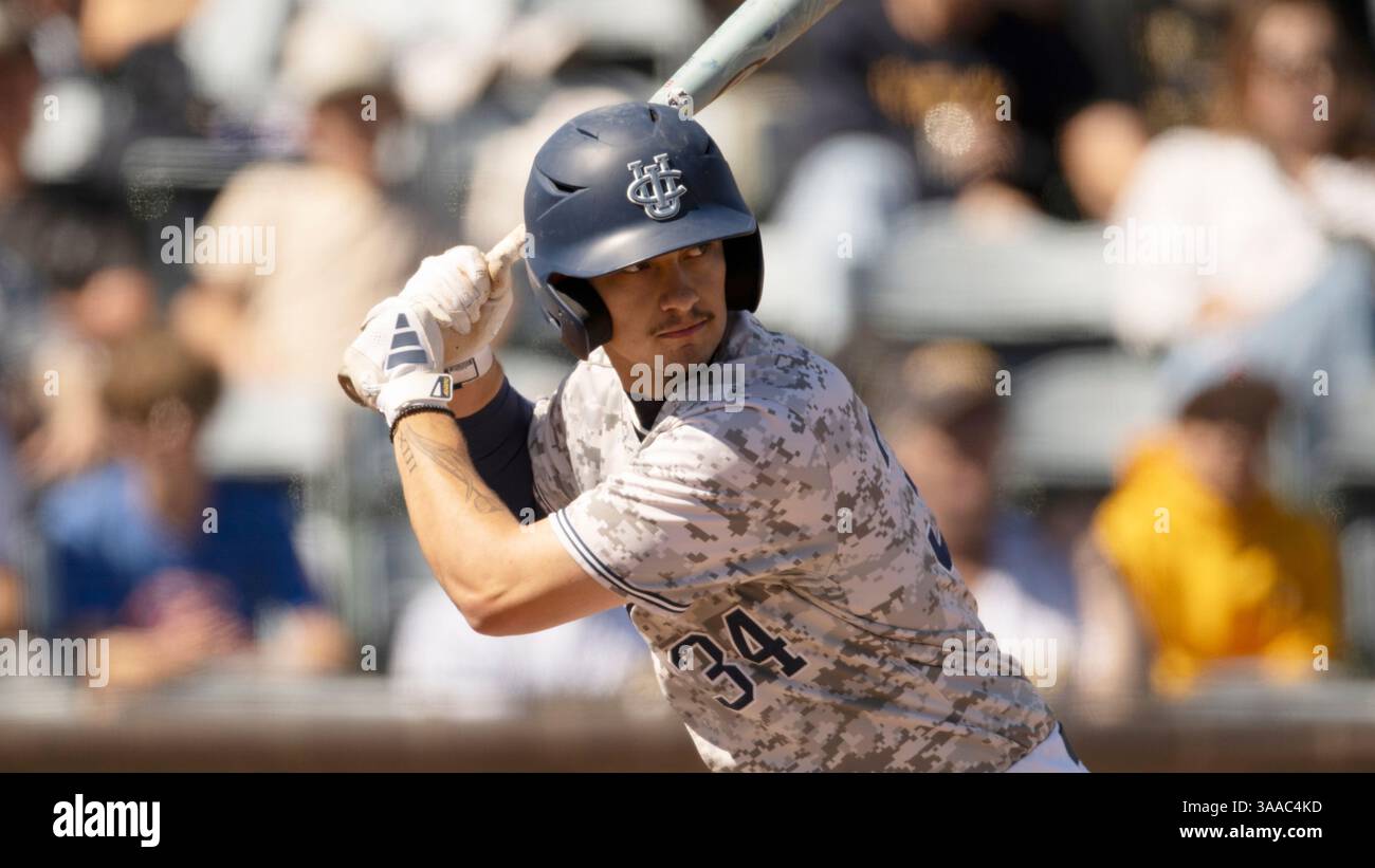 UC Irvine's Colin Yeaman (34) bats during an NCAA baseball game on ...
