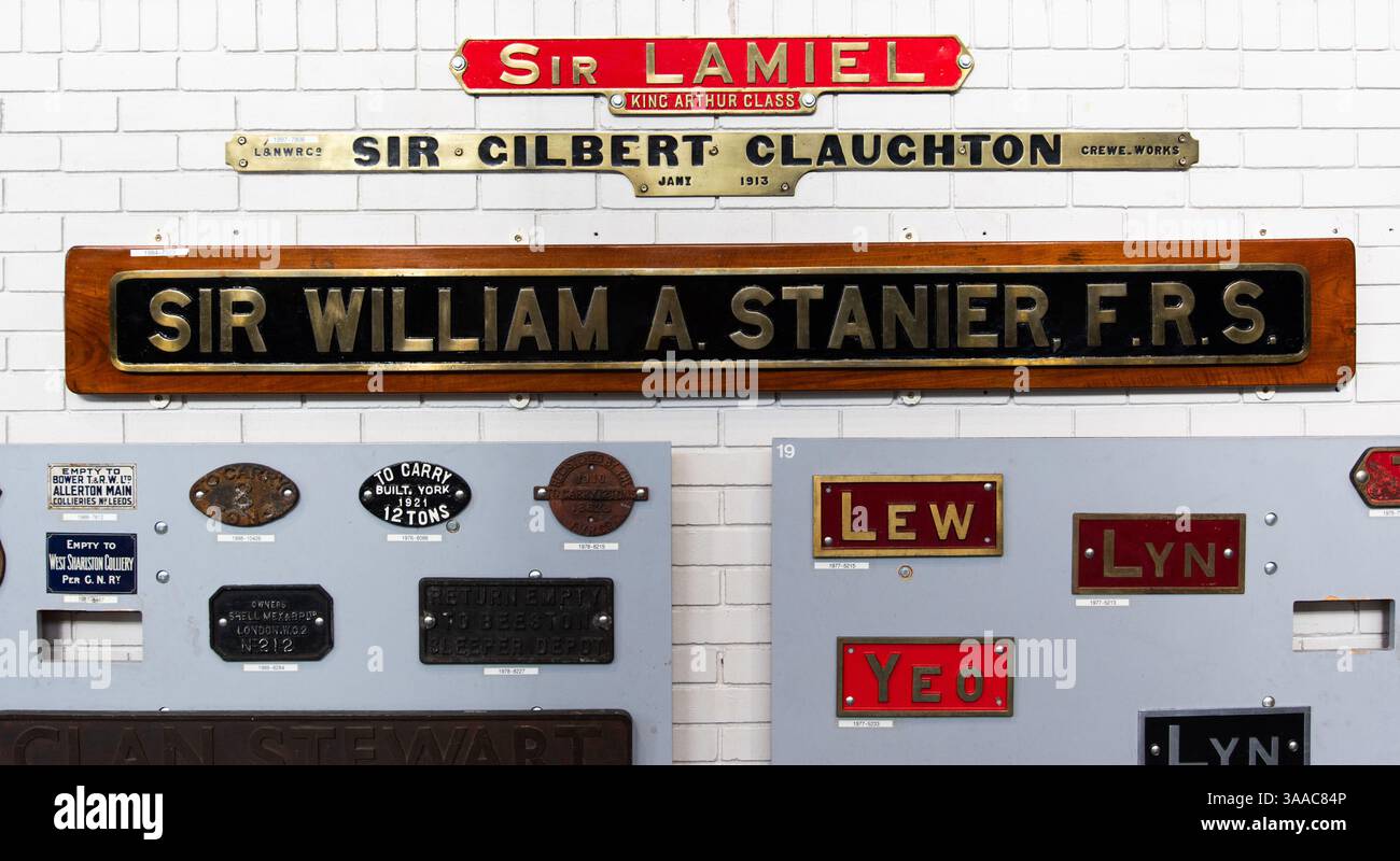 Railway signs at The National Railways Museum, York, England Stock ...