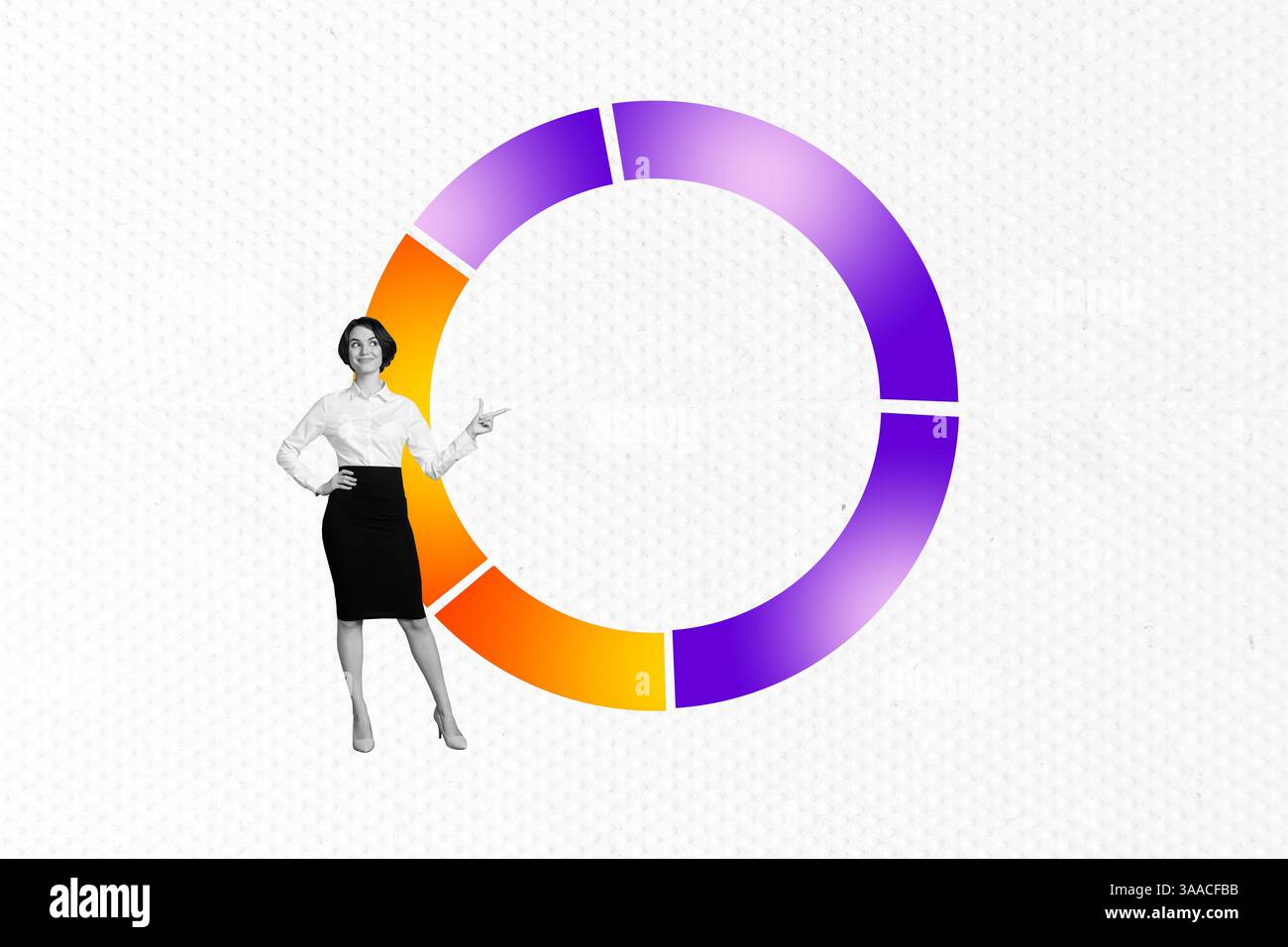 Sketch image trend artwork montage 3D photo collage of young lady stand ...