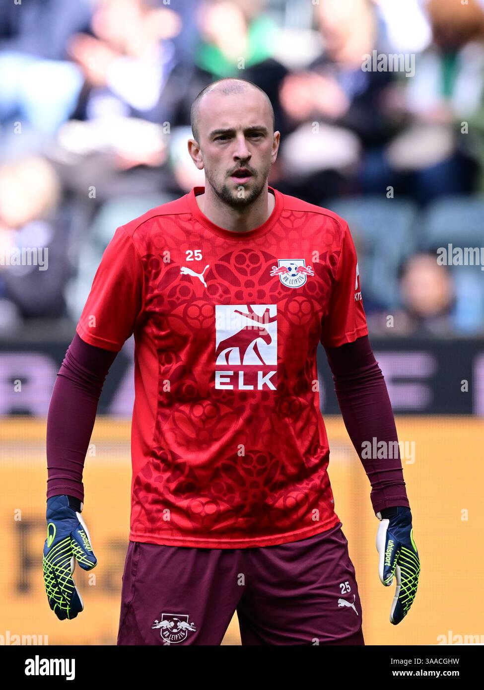 MONCHENGLADBACH - RB Leipzig goalkeeper Leopold Zingerle during the ...