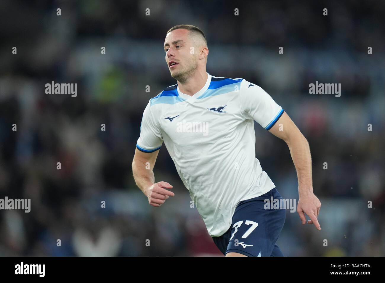 Roma, Italia. 31st Mar, 2025. Lazio's Adam Marusic celebrate after ...